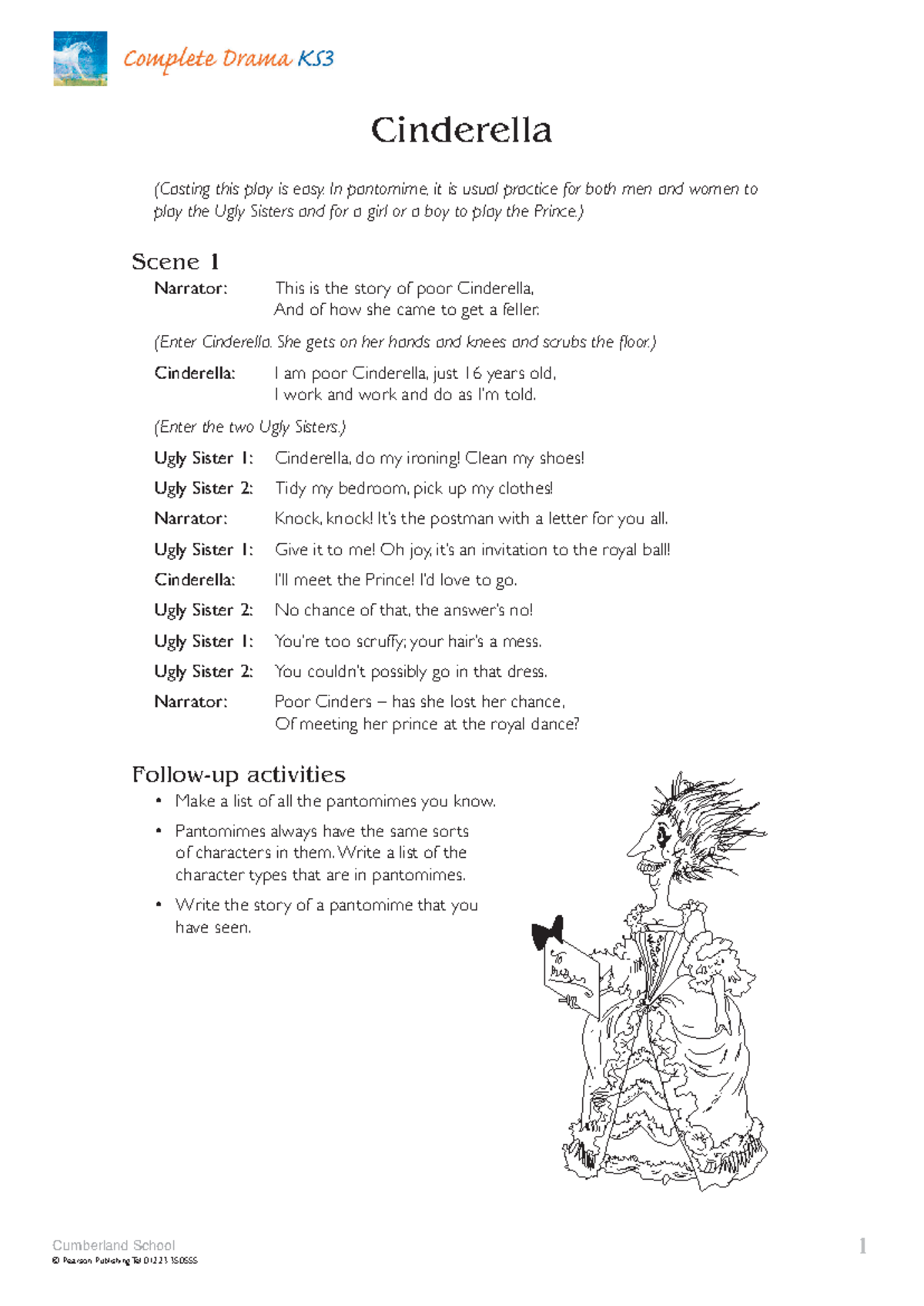 8 pantomime cinderella - Cumberland School 1 © Pearson Publishing Tel ...