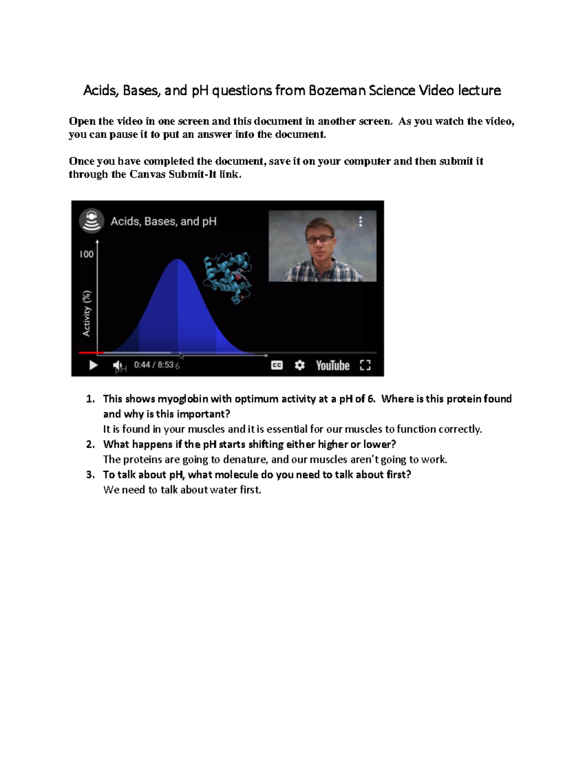 Lab 4, Part 3 - Acids, Bases, & PH - Acids, Bases, and pH questions ...