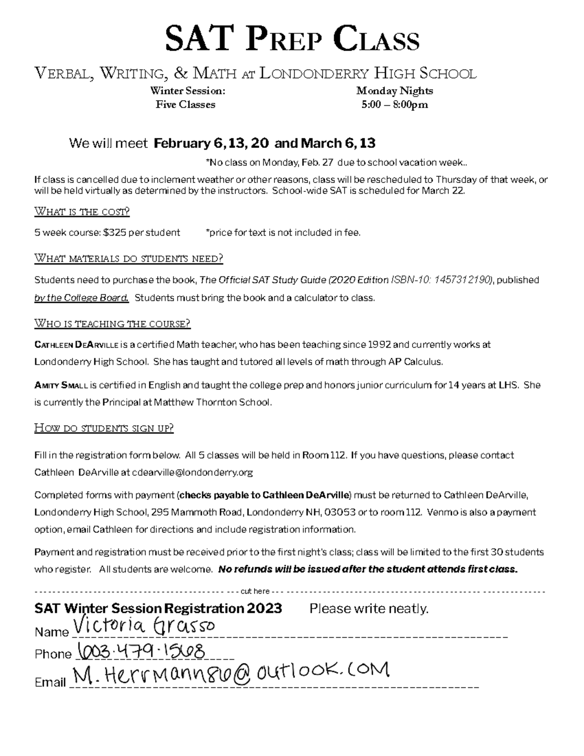 2023 Winter brochure SAT class - SAT PREP CLASS VERBAL, WRITING, & MATH ...