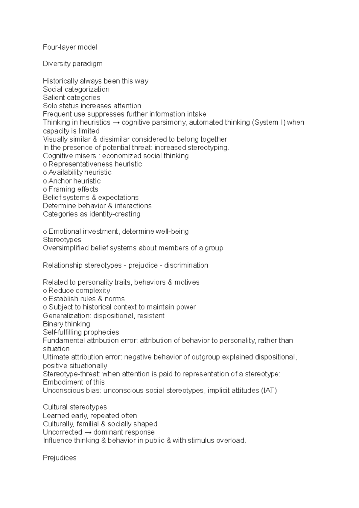 Four - Psycho - Four-layer model Diversity paradigm Historically always ...