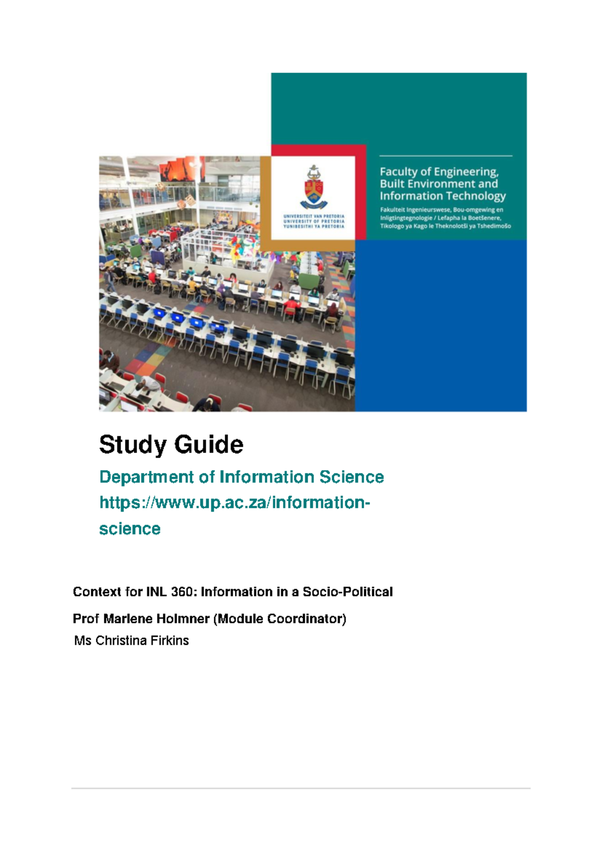 Study Guide (INL 360) 2024 - Study Guide Department of Information ...