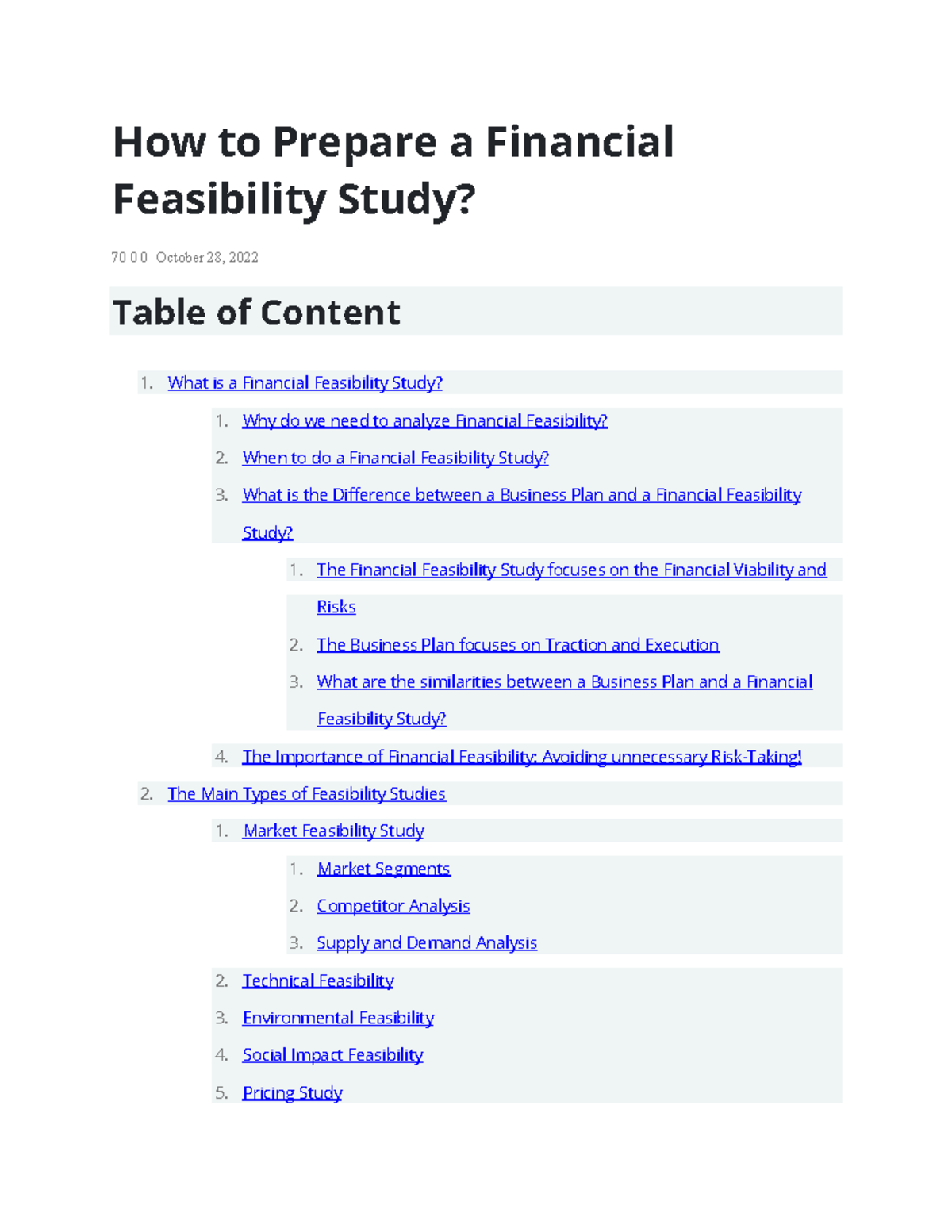 How to Prepare a Financial Feasibility Study - What is a Financial ...