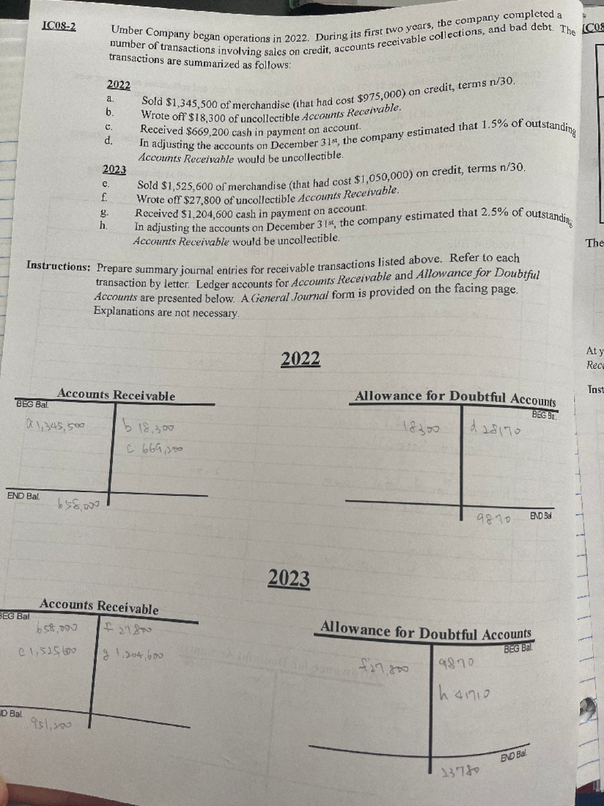 Chapter 8 Practice problem/Homework - AC 201 - Studocu