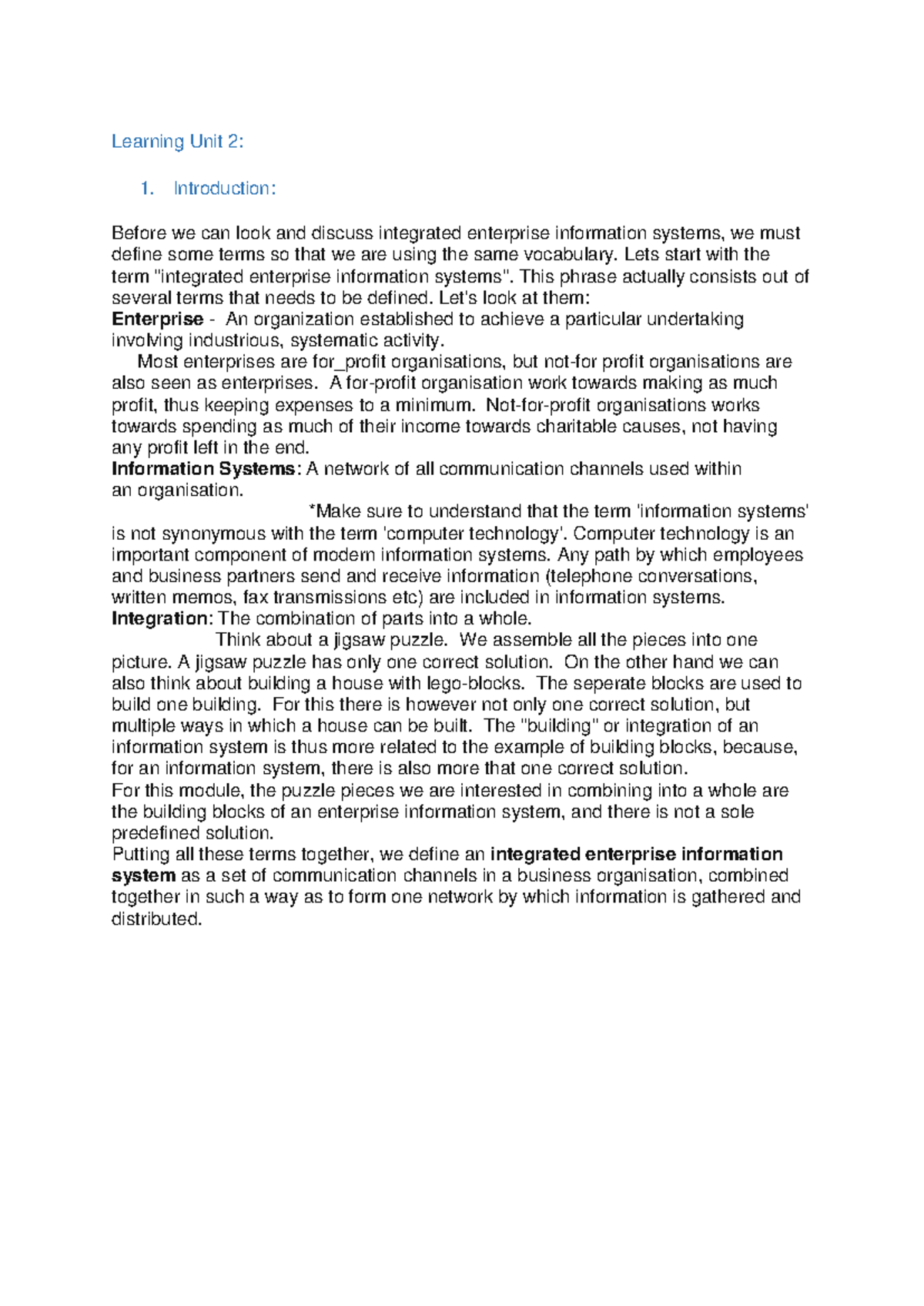 BB Learning unit 2 - Need help with question papers and answer and also ...