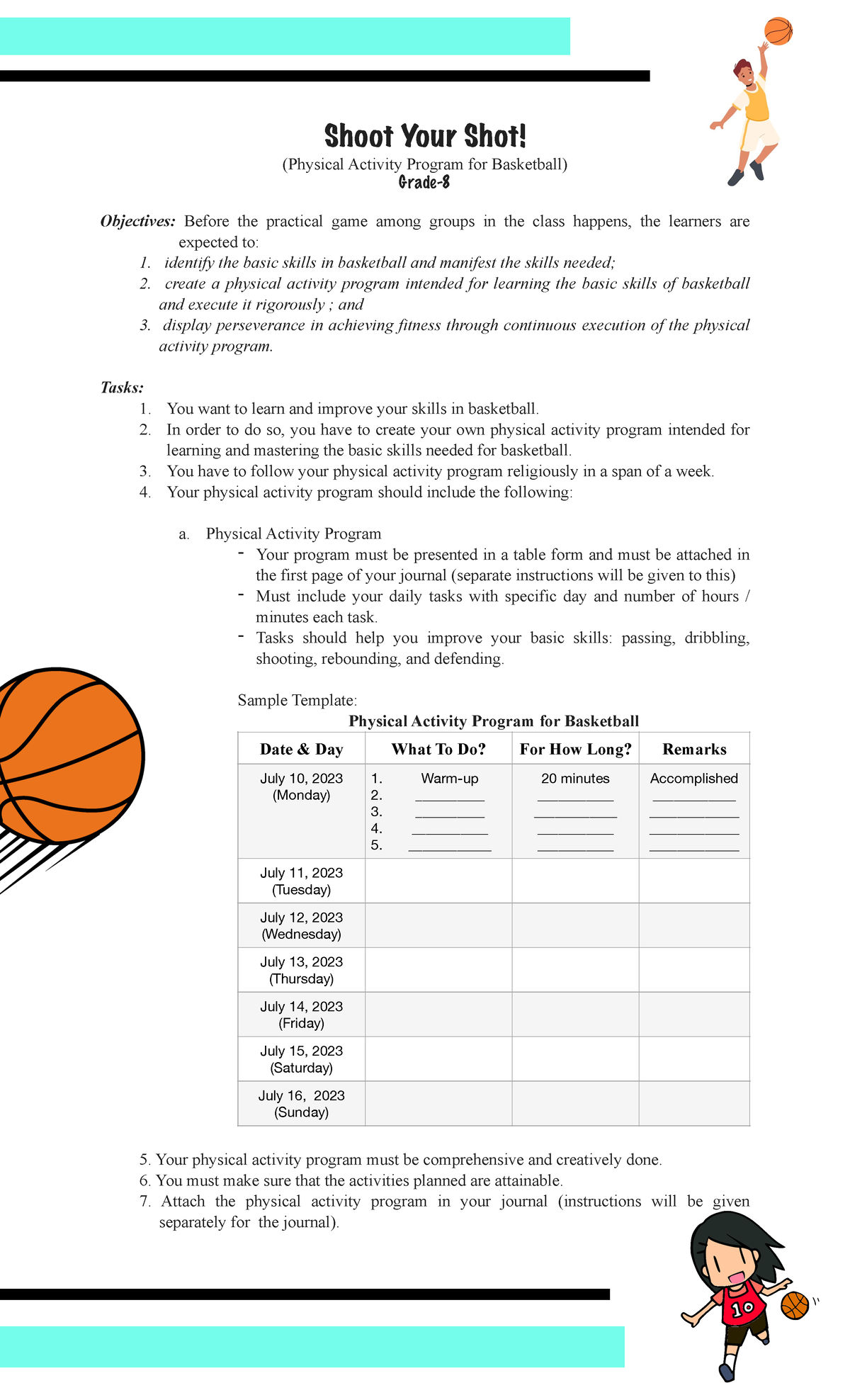 Project, Bercero Hygeia - Shoot Your Shot! (Physical Activity Program ...