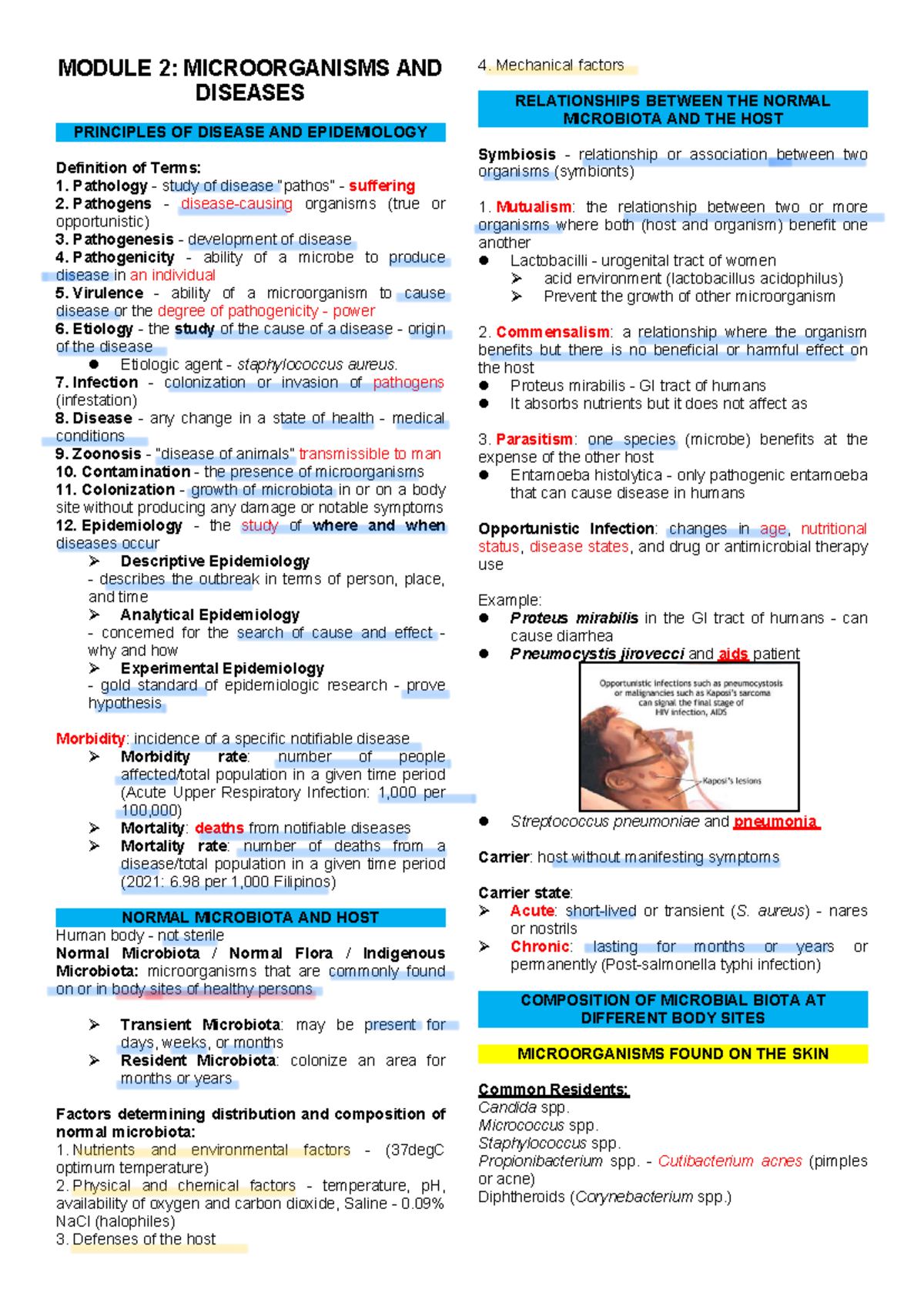 Bacte Module 2 Transes - MODULE 2: MICROORGANISMS AND DISEASES ...