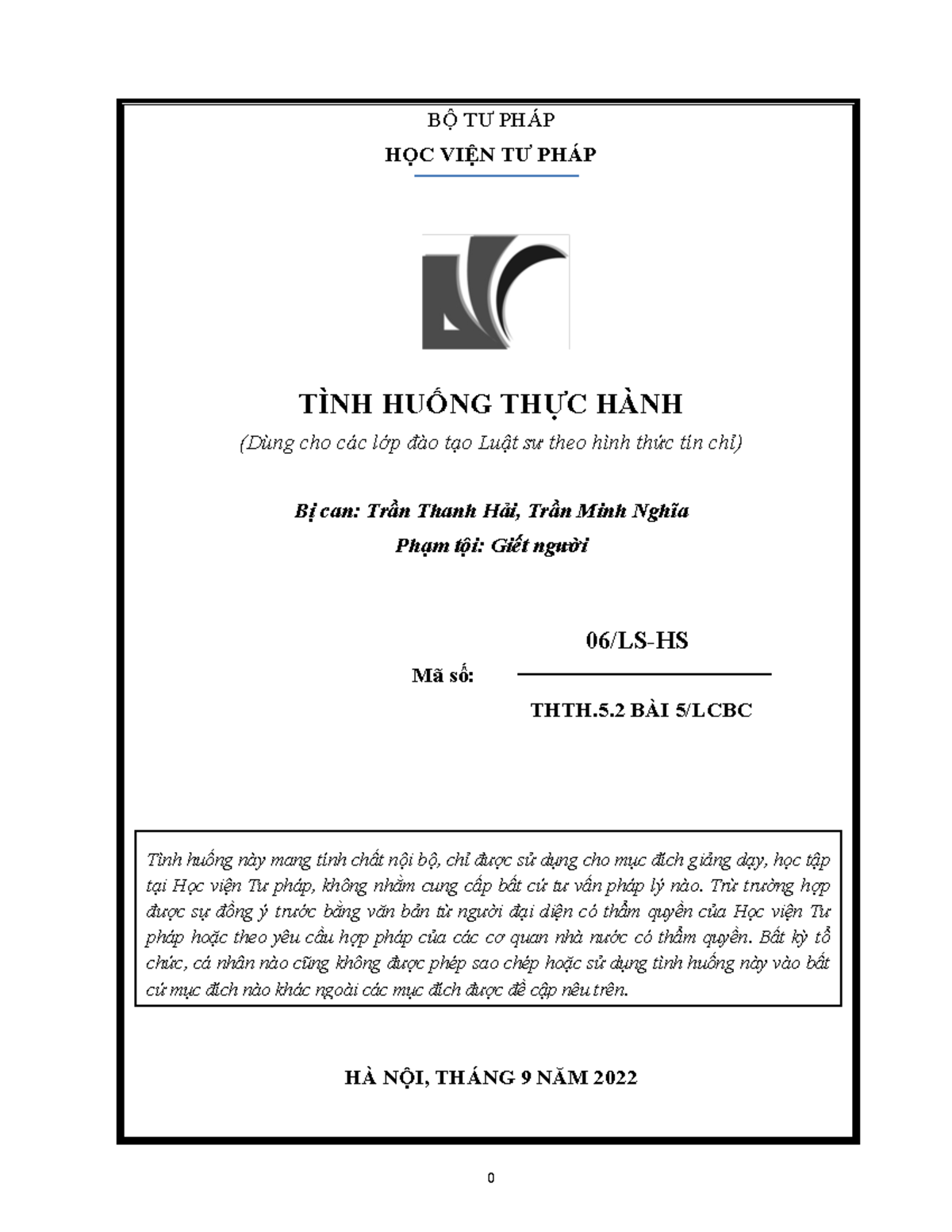 6. THTH.5.2 BAI 5LCBC - ádasdasdasd - BỘ TƯ PHÁP HỌC VIỆN TƯ PHÁP TÌNH ...