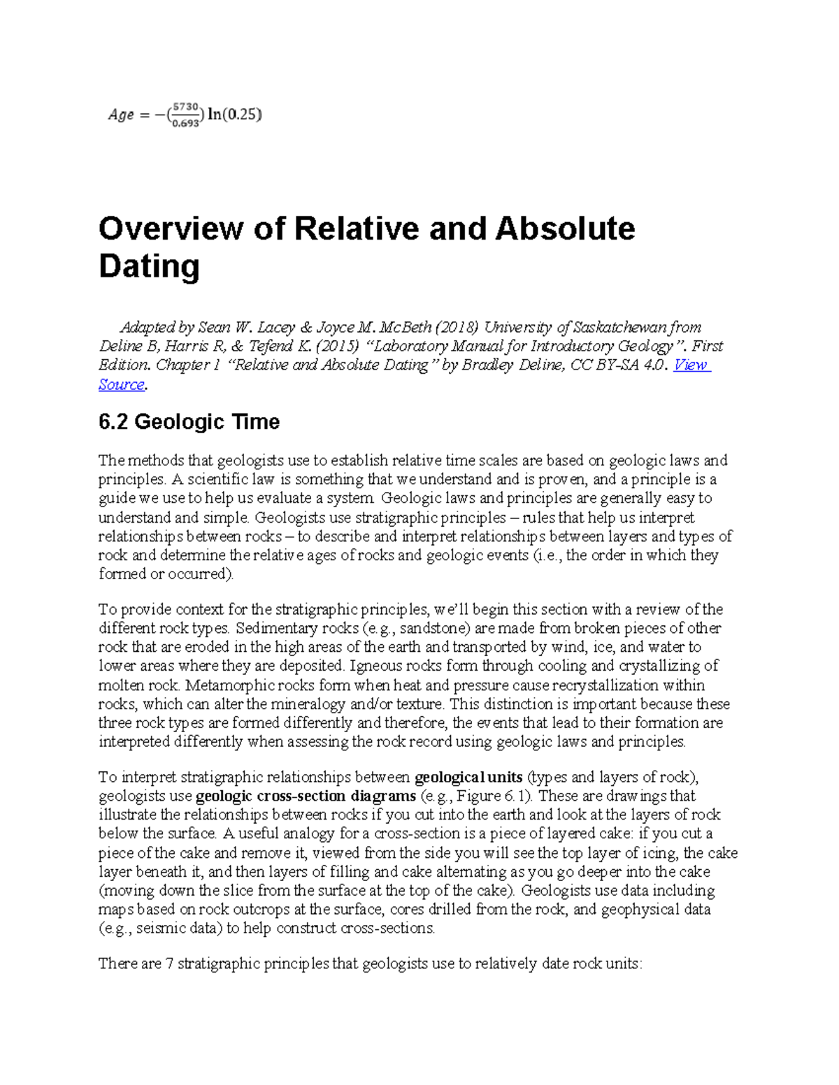 Overview of Relative and Absolute Dating - Overview of Relative and ...