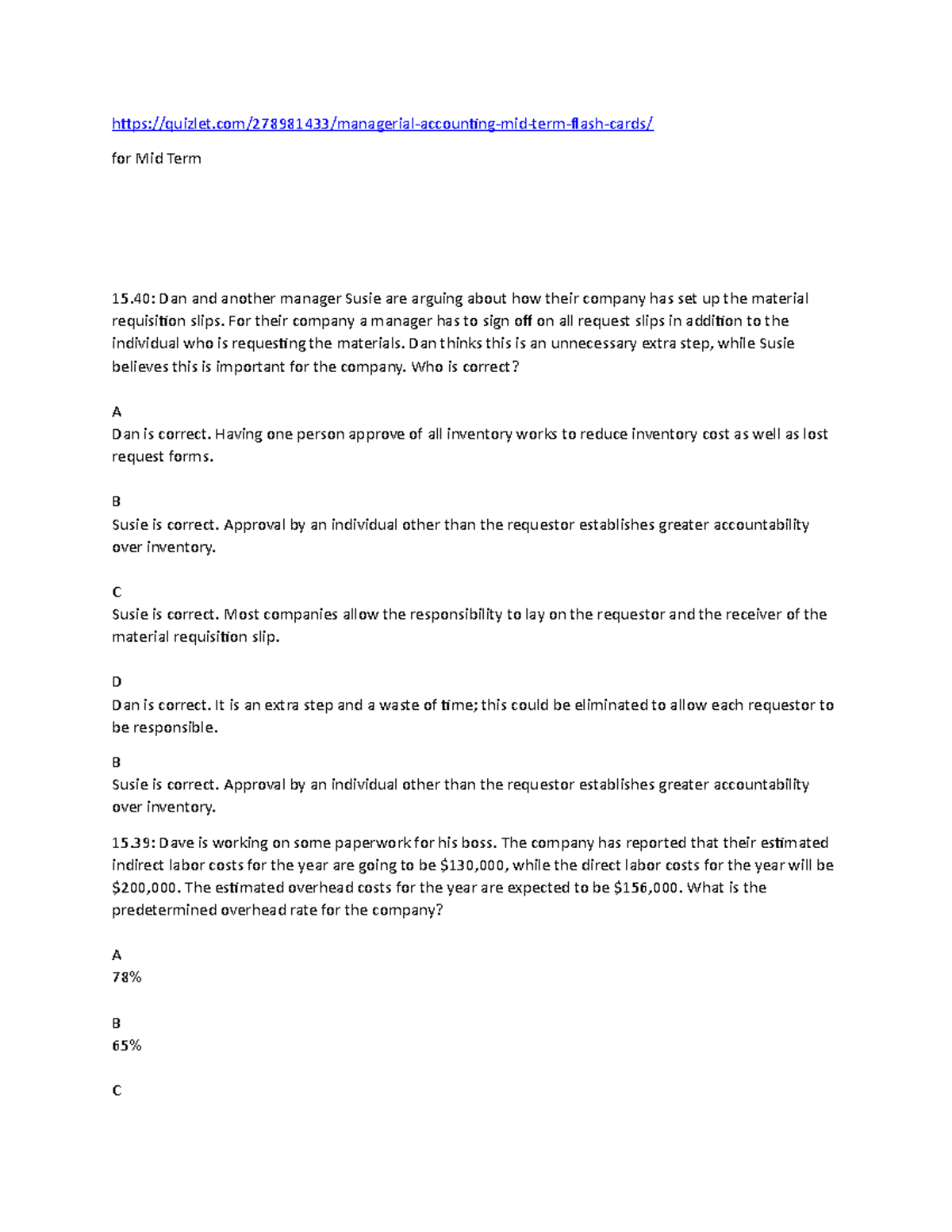 Chapter 15 study notes - quizlet/278981433/managerial-accounting-mid ...