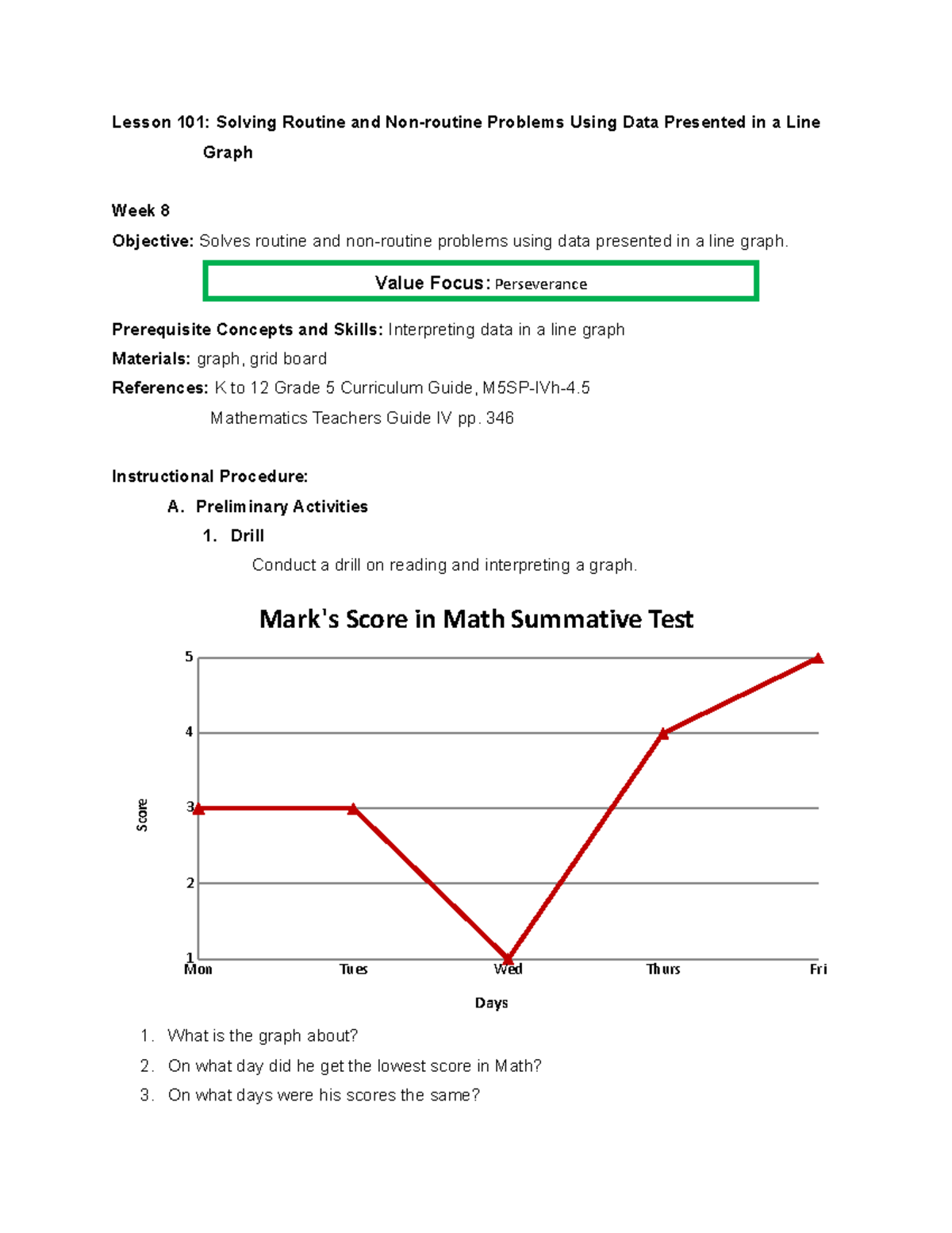 QRT4 WEEK 8 TG Lesson 101 - Lesson 101: Solving Routine and Non-routine ...