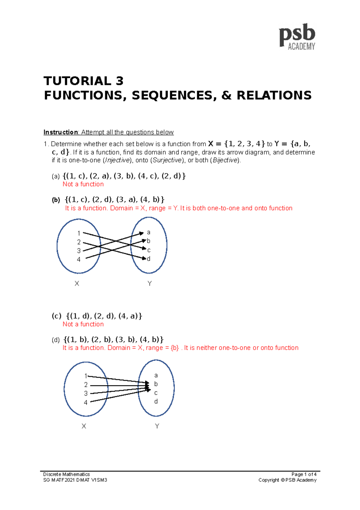 MATF2021 DMAT V1SM3 - Tutorial 3 (Solution) - Studocu