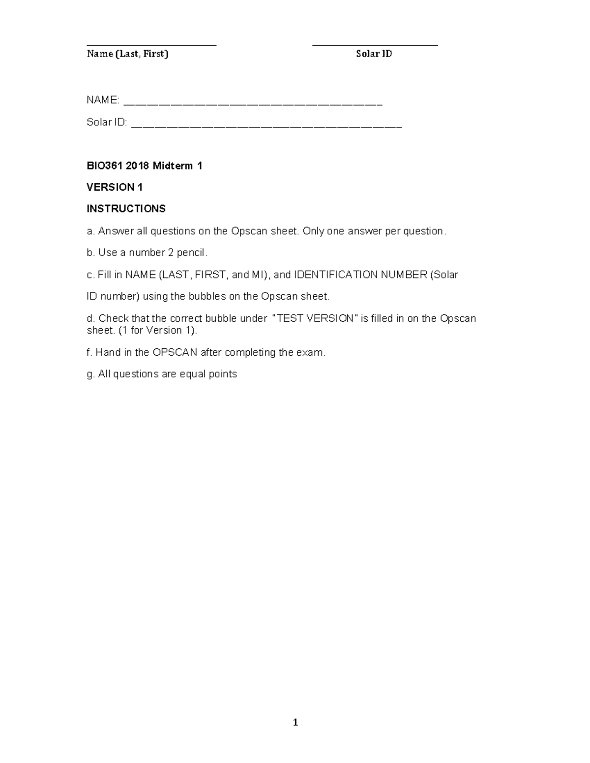 2018 Midterm 1 - practice exam 1 - Name (Last, First) Solar ID NAME: - Studocu