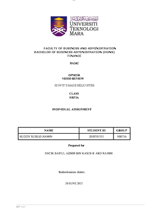 Article 2 - NOte - Operation Management - UiTM - Studocu