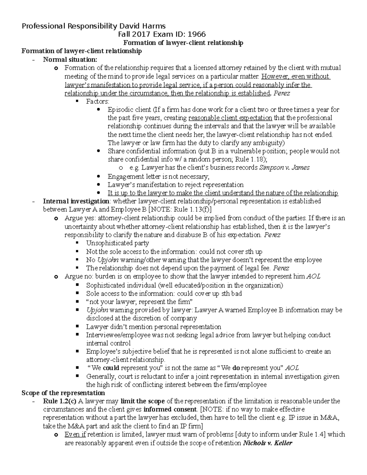 PR Outline 1 - PR taught by David Harms - Fall 2017 Exam ID: 1966 ...