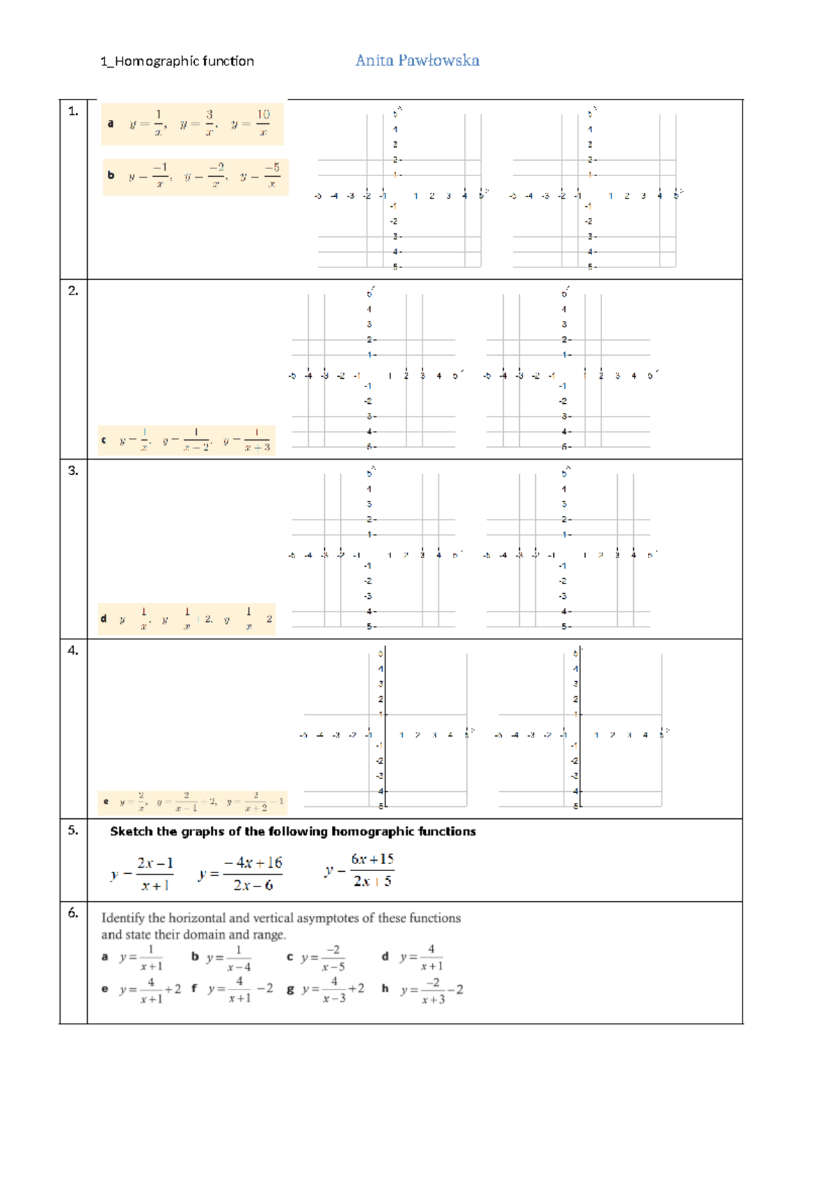 1 Homographic Function - Matematyka - 1. 2. 3. 4. 5. 7. 8. 9. 17. 18. 19. 20. 22. 23. 24. 25 ...