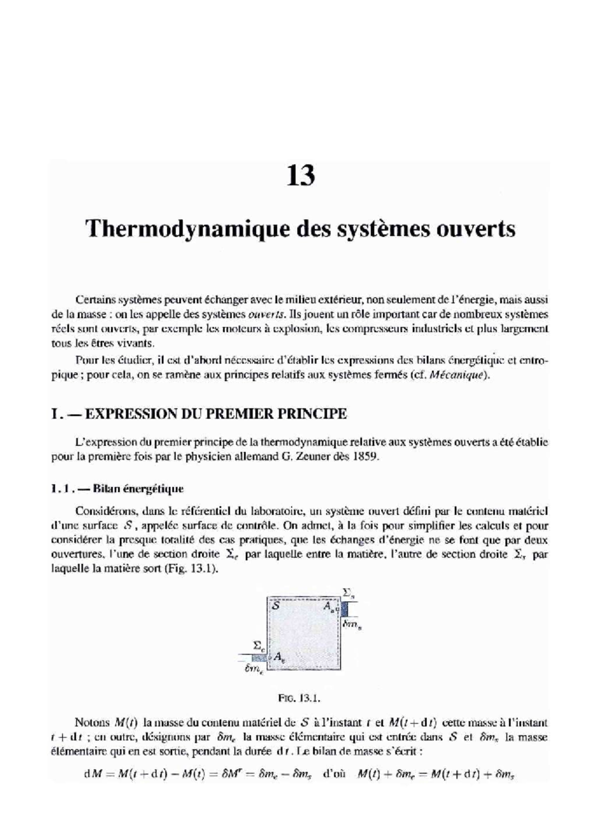 Ch13 Thermodynamique des systèmes ouverts - Studocu