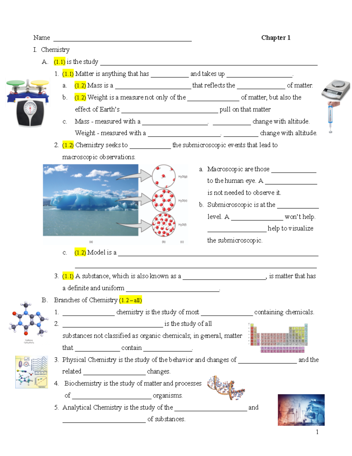 (G) Chapter 1 Outline - PRE-AP CHEMISTRY - Name ...
