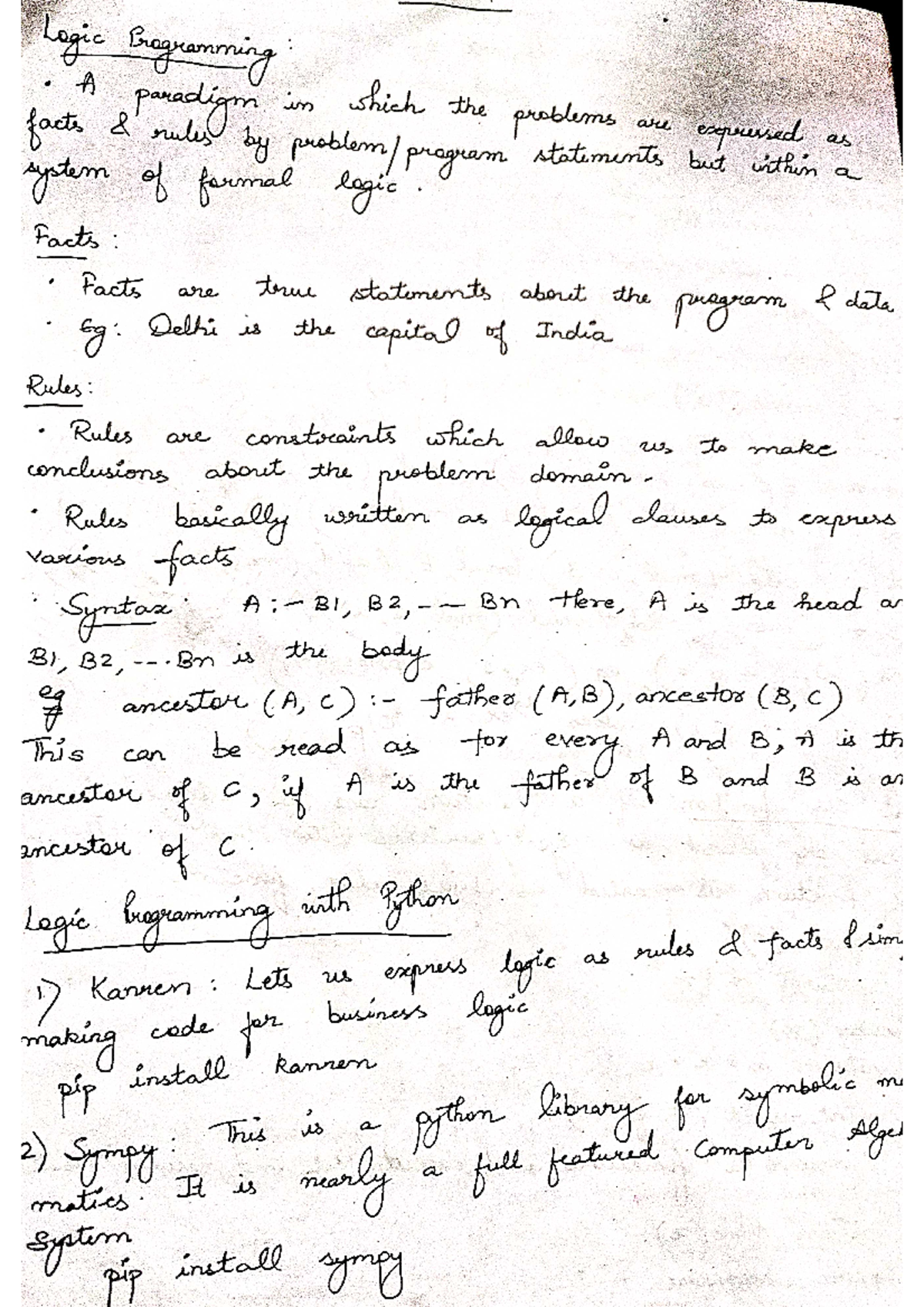 Logic programming - Python - Studocu