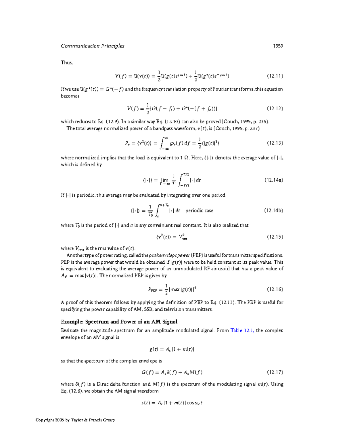 Electrical Engineering notes (104) - Communication Principles 1359 Thus ...