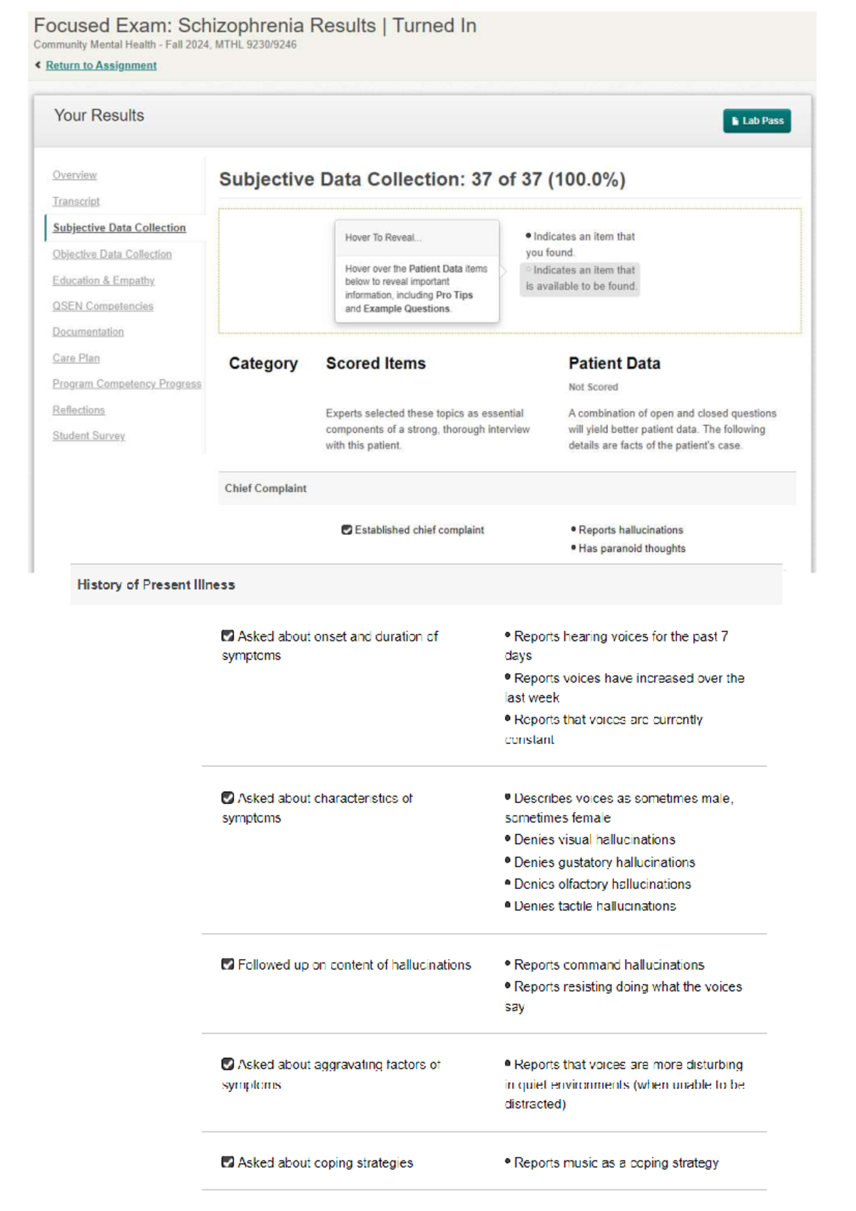 Shadow Health Focused Exam Schizophrenia - Eric Ford - Subjective Data ...
