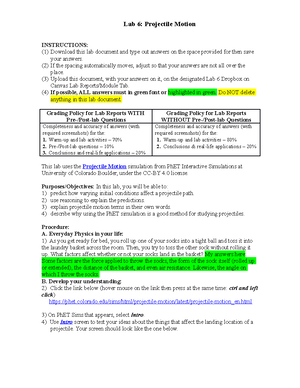 Lab 4 - Forces and Motion PHYS 1115 - INSTRUCTIONS: (1) Download this lab document and type out ...