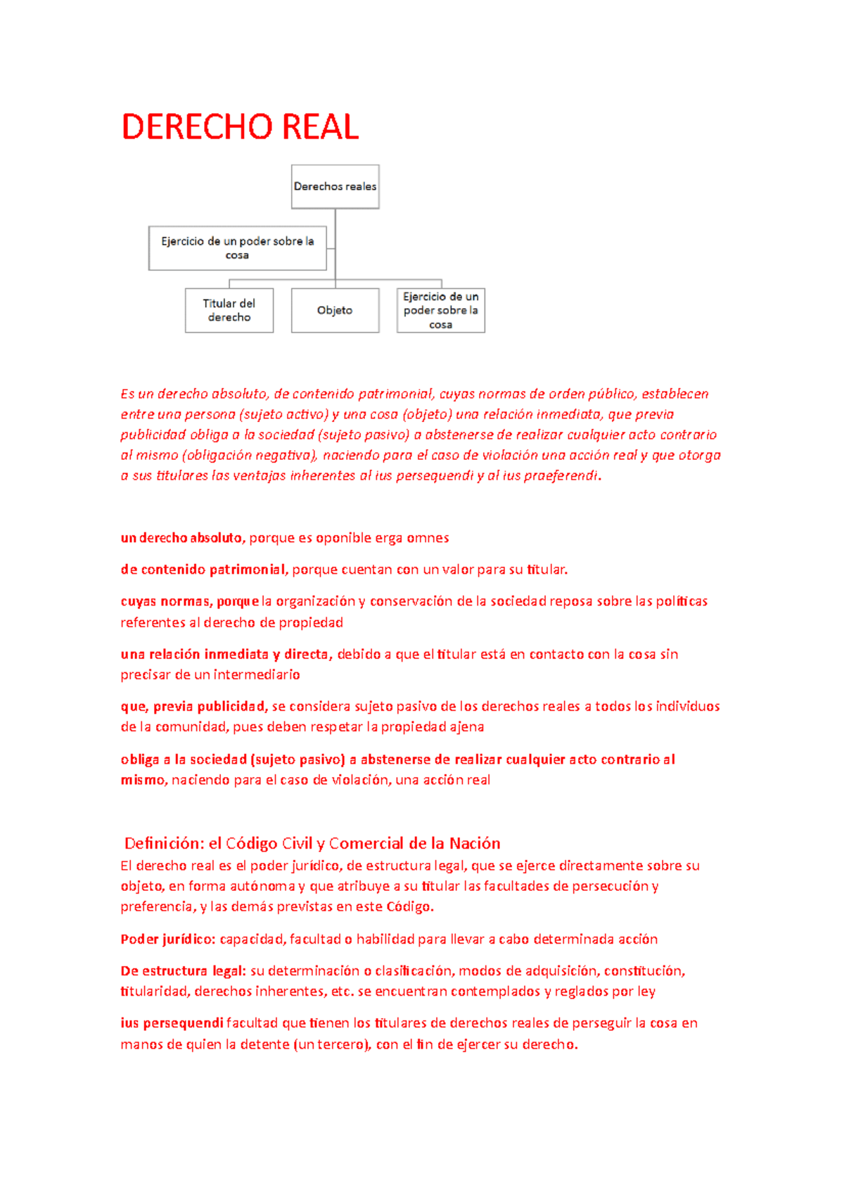 Derechos Reales M1 - DERECHO REAL Es un derecho absoluto, de contenido ...