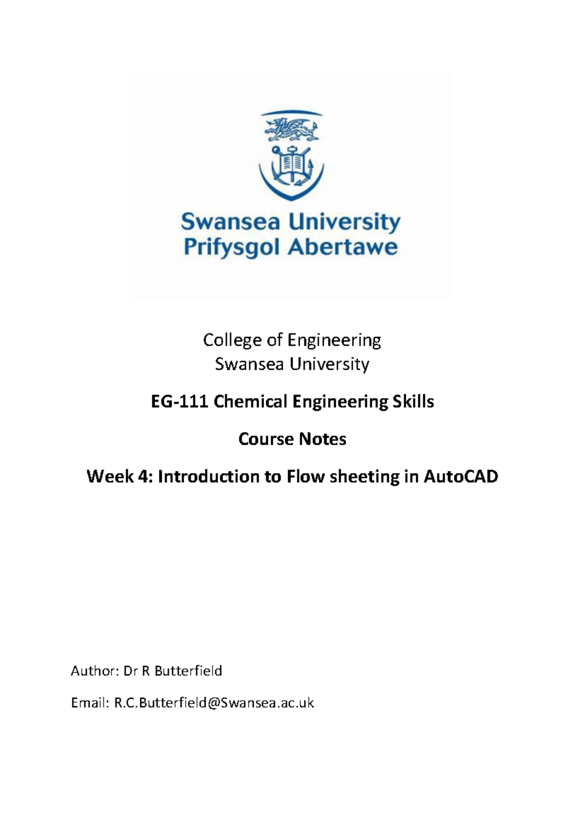 EG-111 Auto CAD notes - Week 4 - Introduction to Flowsheeting in Auto ...