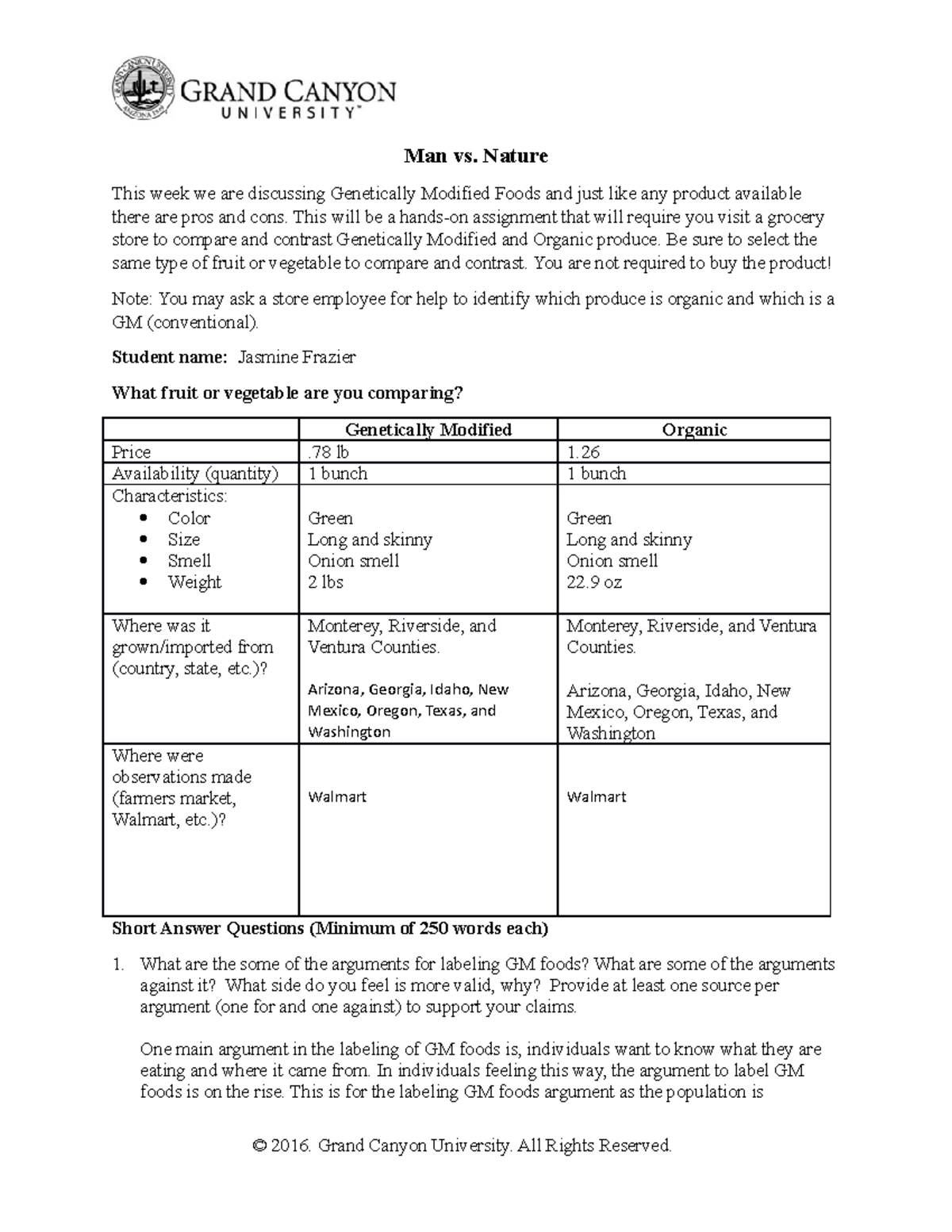 BIO 220 RS Manvs Nature Online TRAD1 - Man vs. Nature This week we are ...