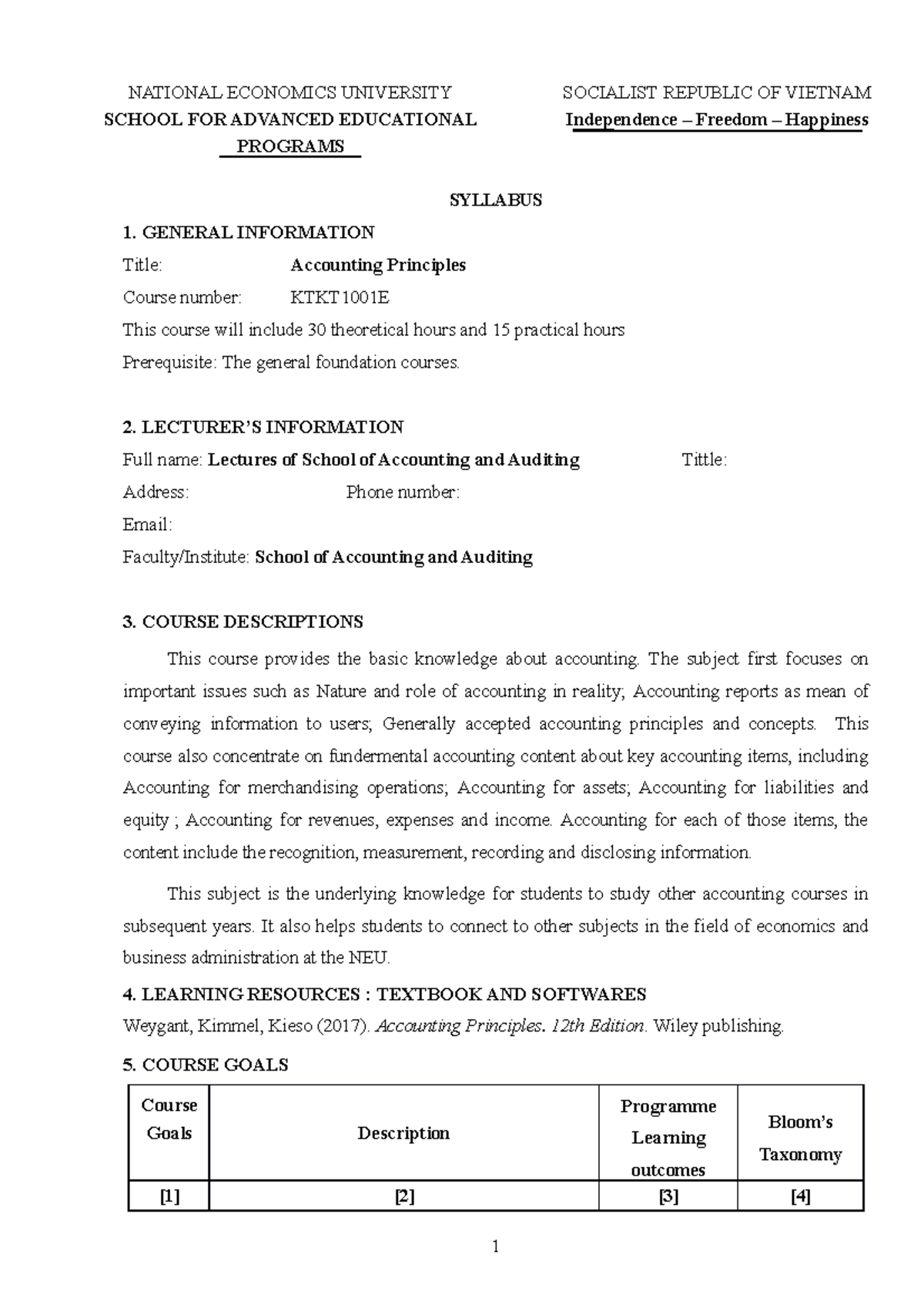 Accounting principles Syllabus Revised Final 9.2020 (1) - NATIONAL ...