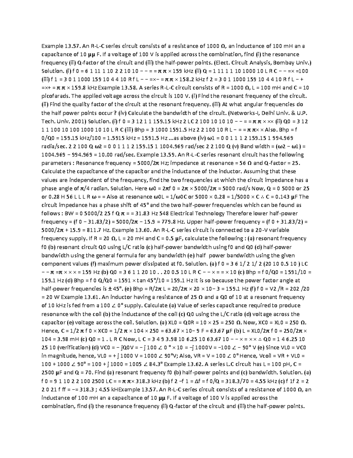 29 - asfsaf - Example 13. An R-L-C series circuit consists of a ...