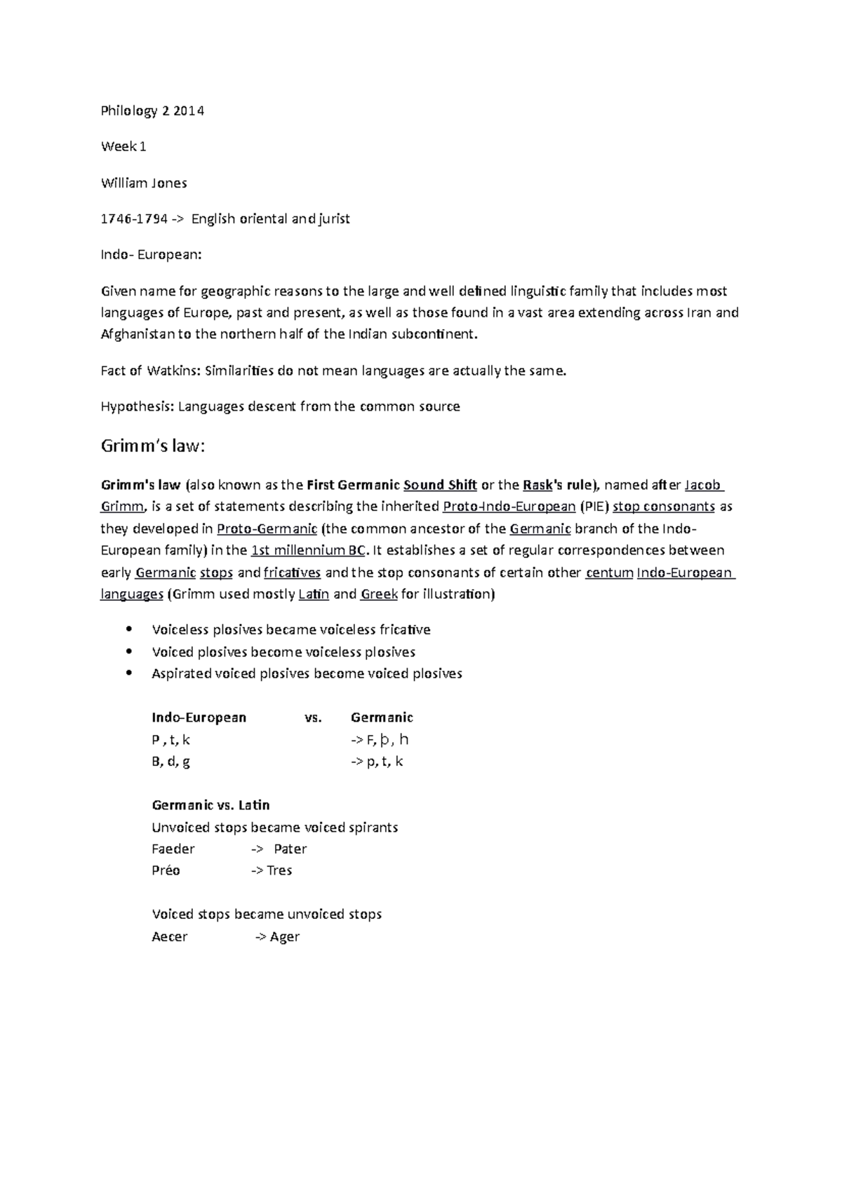 Philology 2 Old English 2014 - Philology 2 2014 Week 1 William Jones ...