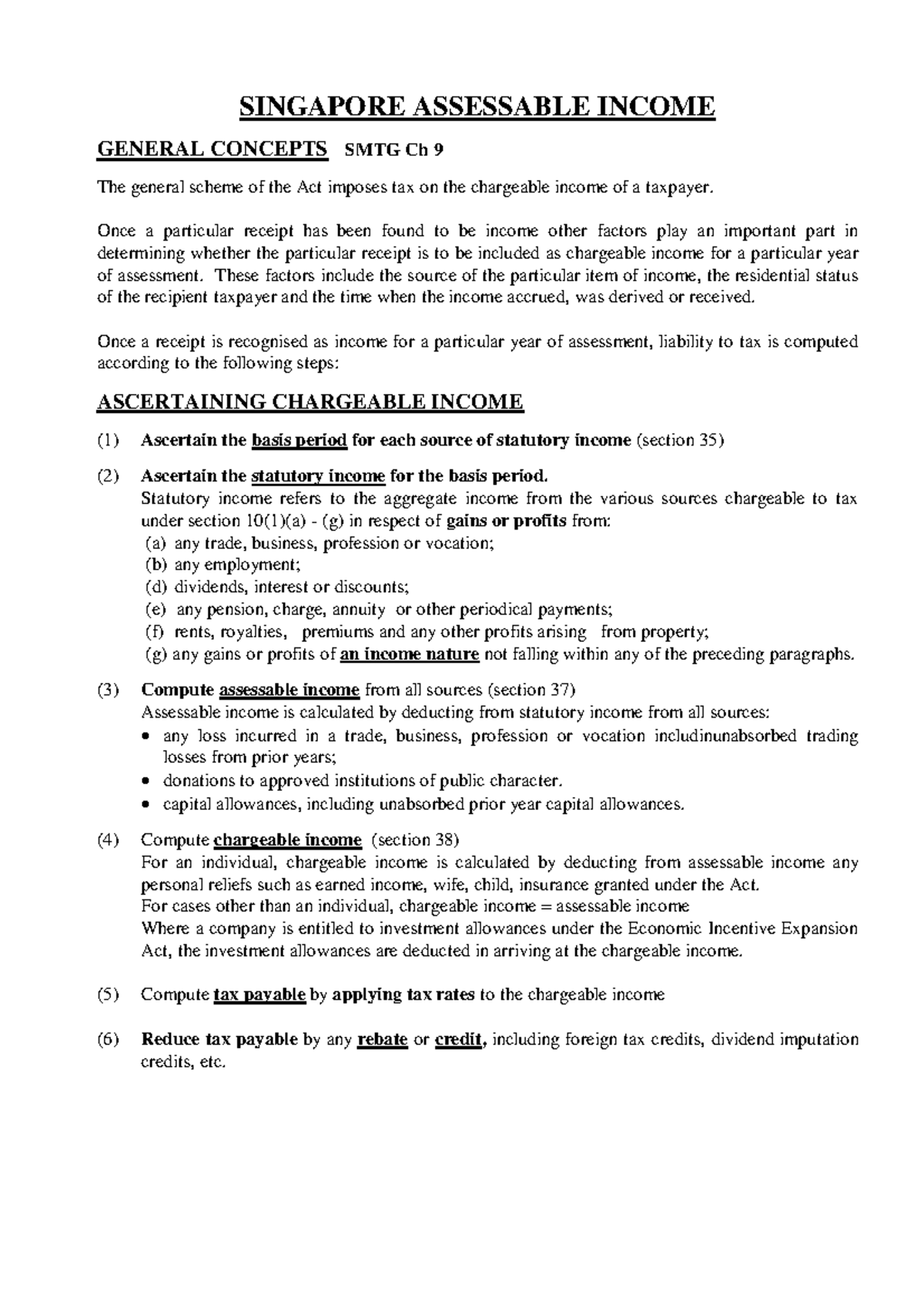 Business Income - Topic 3 - SINGAPORE ASSESSABLE INCOME GENERAL ...