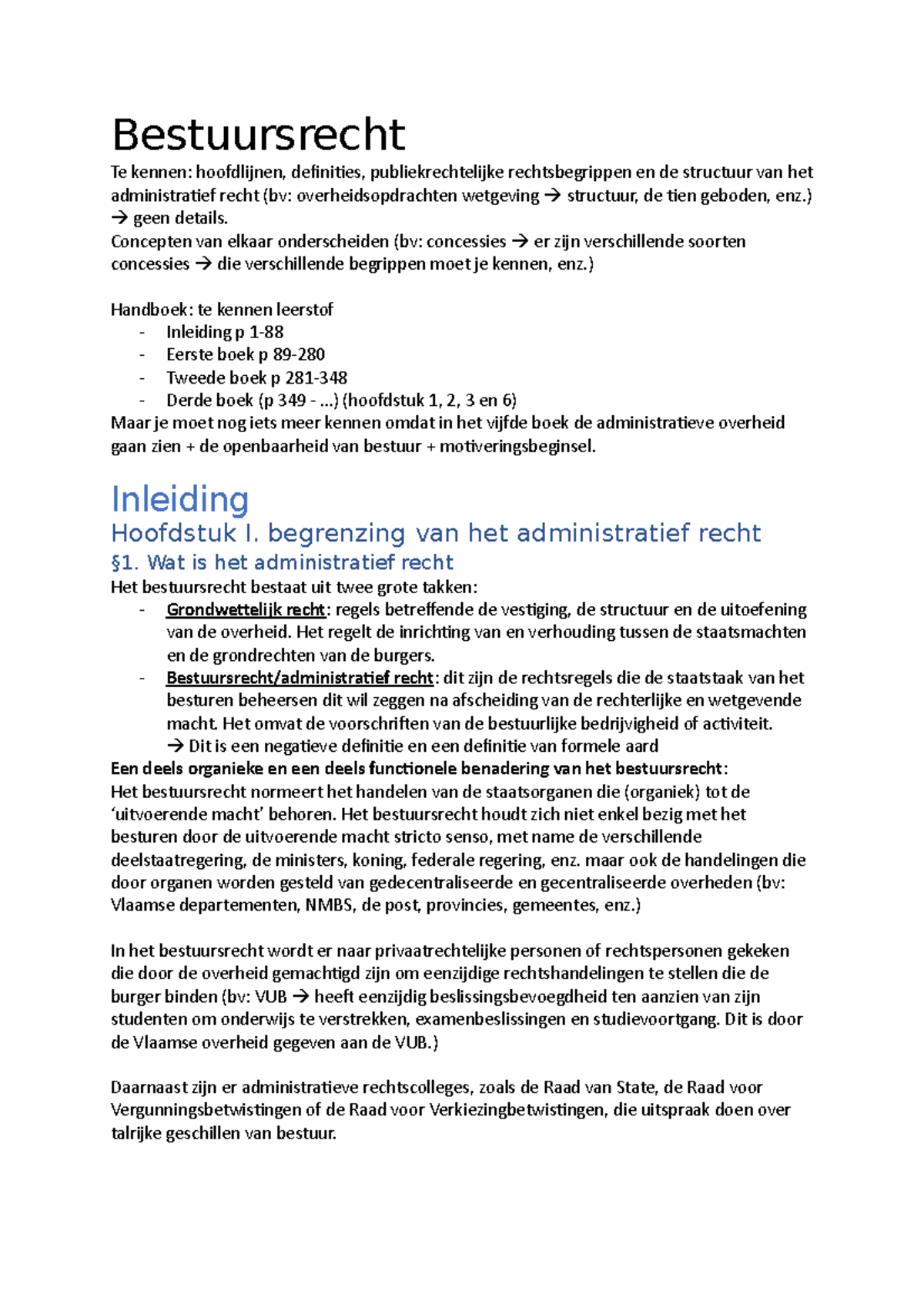 Bestuursrecht - dom dom - Bestuursrecht Te kennen: hoofdlijnen ...