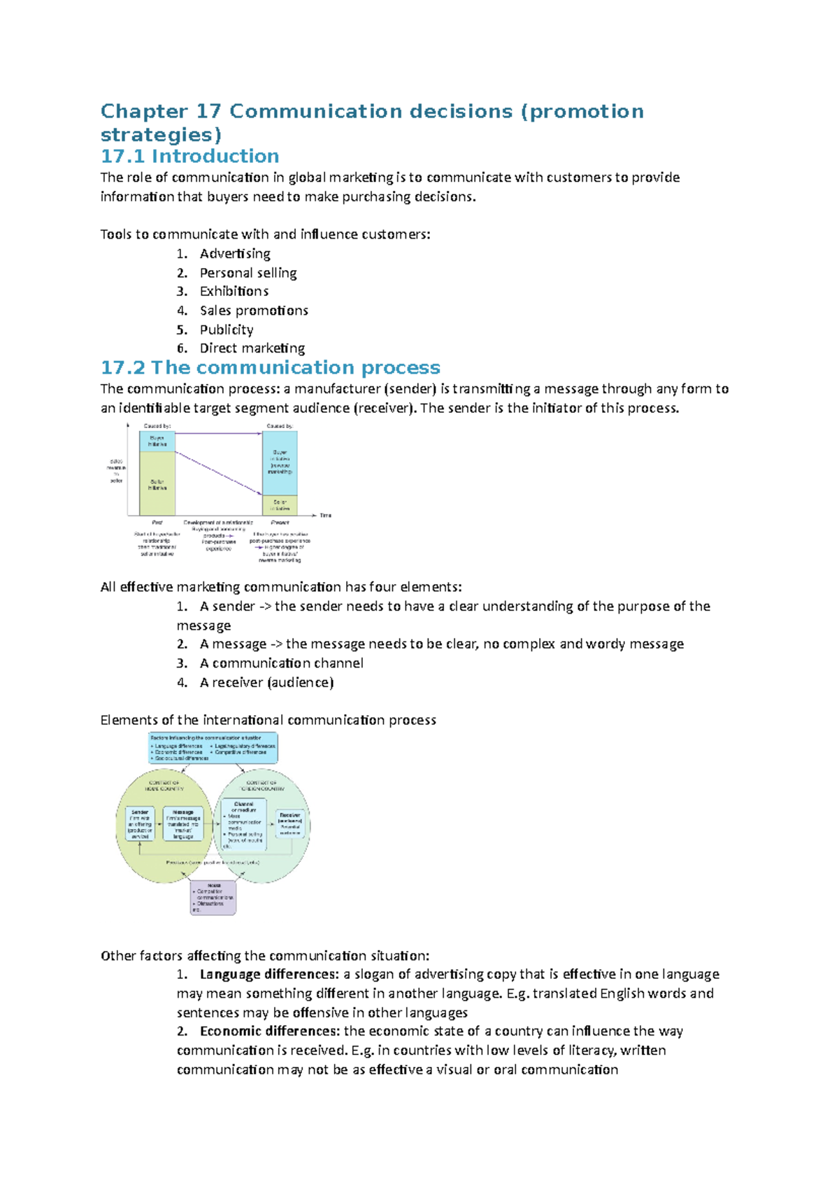 Chapter 17 marketing - Sammendrag kap 17 - Chapter 17 Communication ...