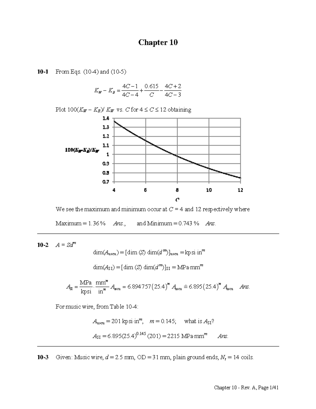 Chapter 10solutions - solution on machine element - Chapter 10 10-1 ...