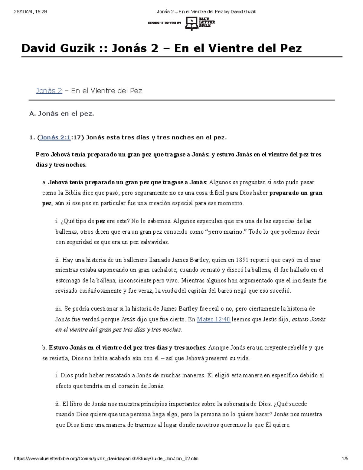Jonás 2 – En el Vientre del Pez by David Guzik - Jonás en el pez ...
