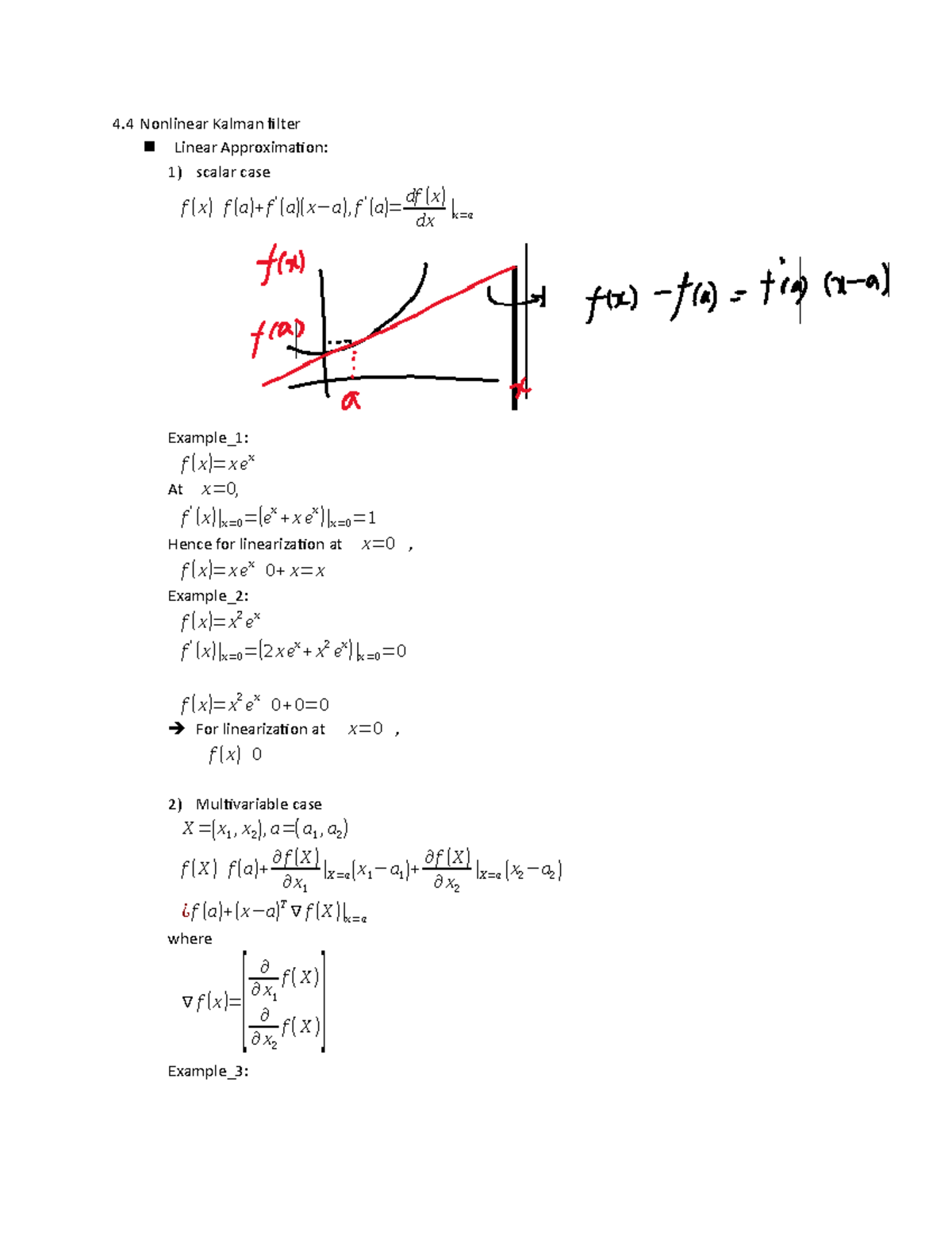 Kalman Non Linear - best note - 4 Nonlinear Kalman filter Linear ...