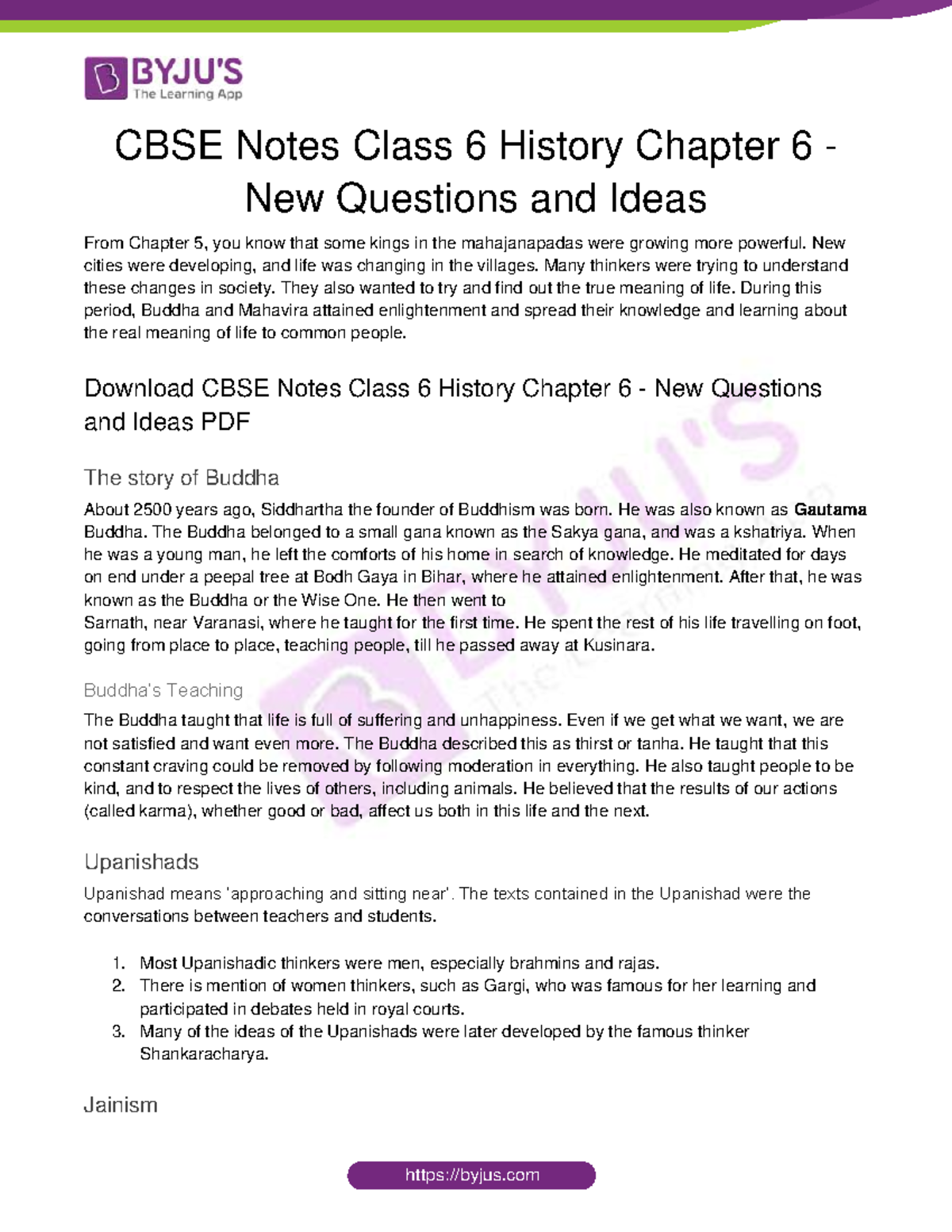 CBSE Notes Class 6 History Chapter 6 New Questions And Ideas Byjus cbse-notes-class-6-history-chapter-6-new-questions-and-ideas-byjus