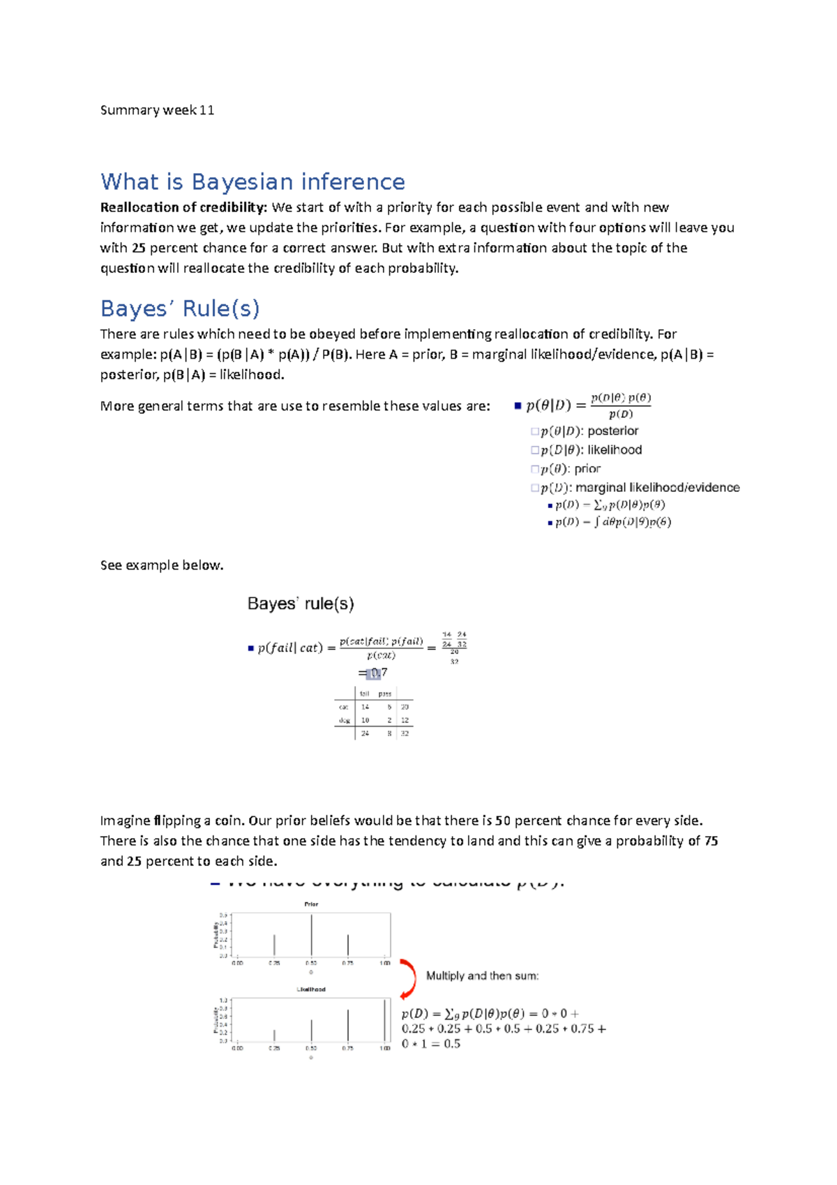 Summary Bayesian Samenvatting Van Bayesian Summary Week 11 What Is