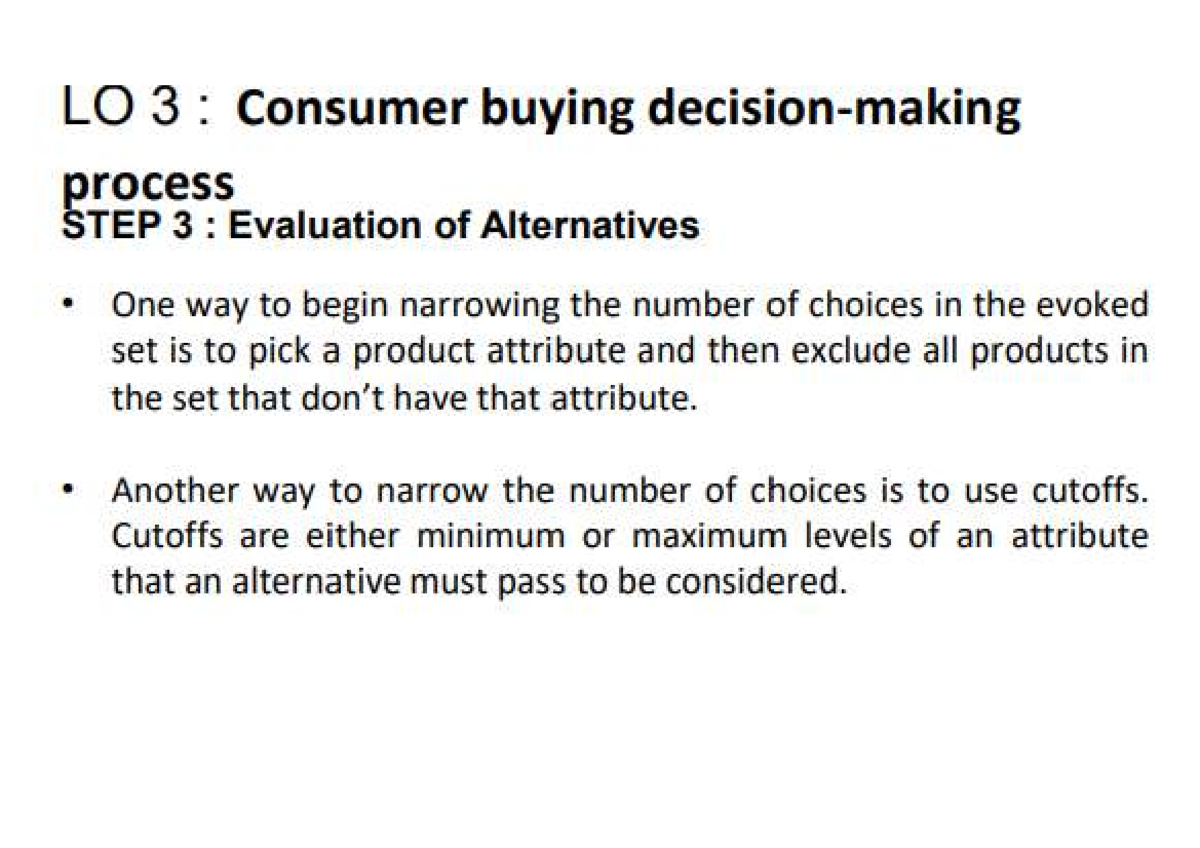 Consumer Buying Decision Making STEP 3 - LO 3 : Consumer buying process ...