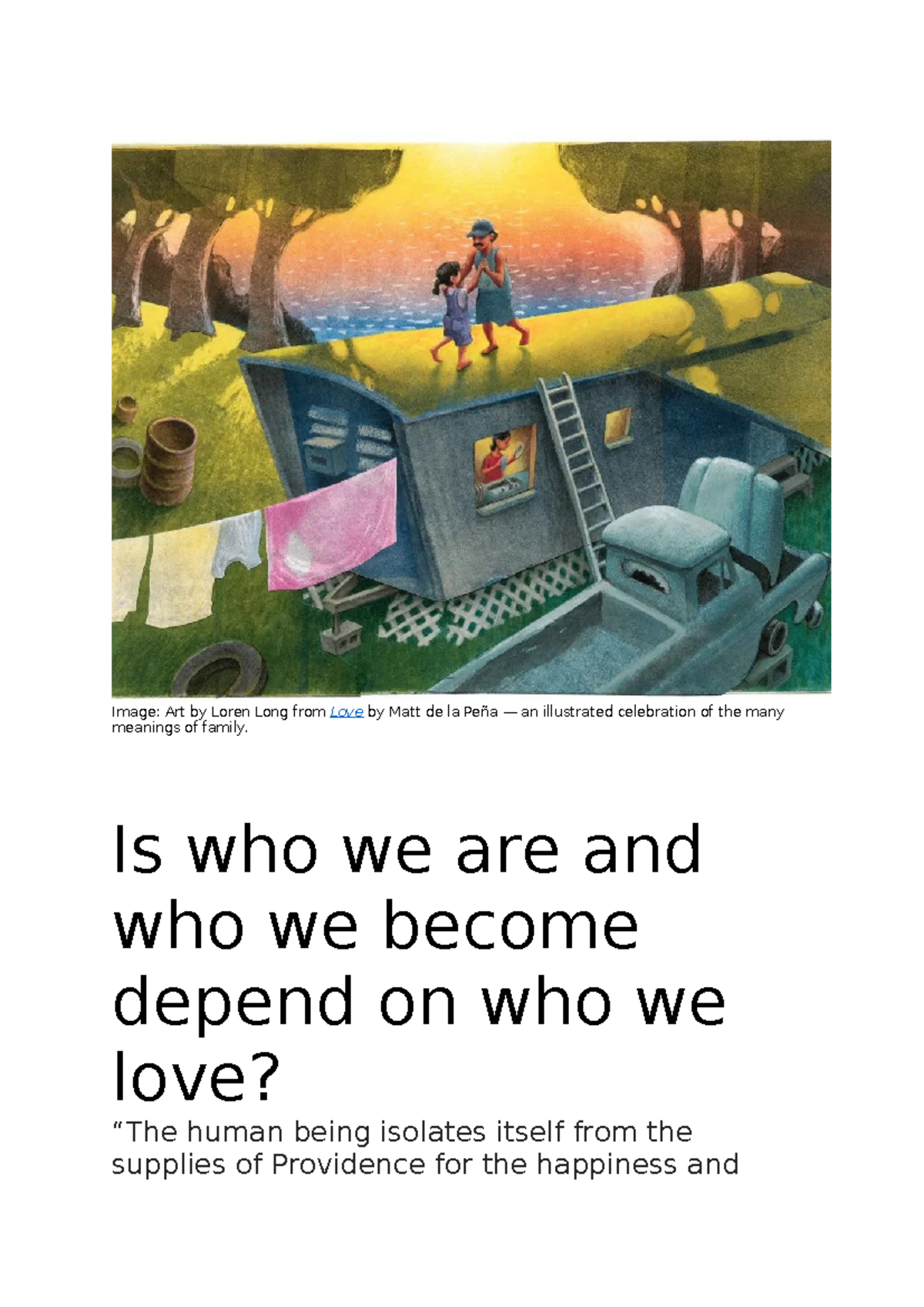 BCII Assessment Task 1 - Image: Art by Loren Long from Love by Matt de ...