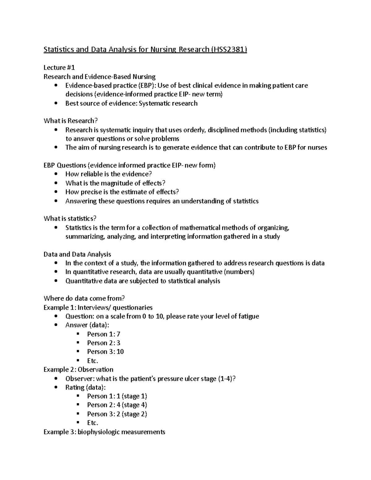 Statistics and Data Analysis for Nursing Research - Example 2 ...