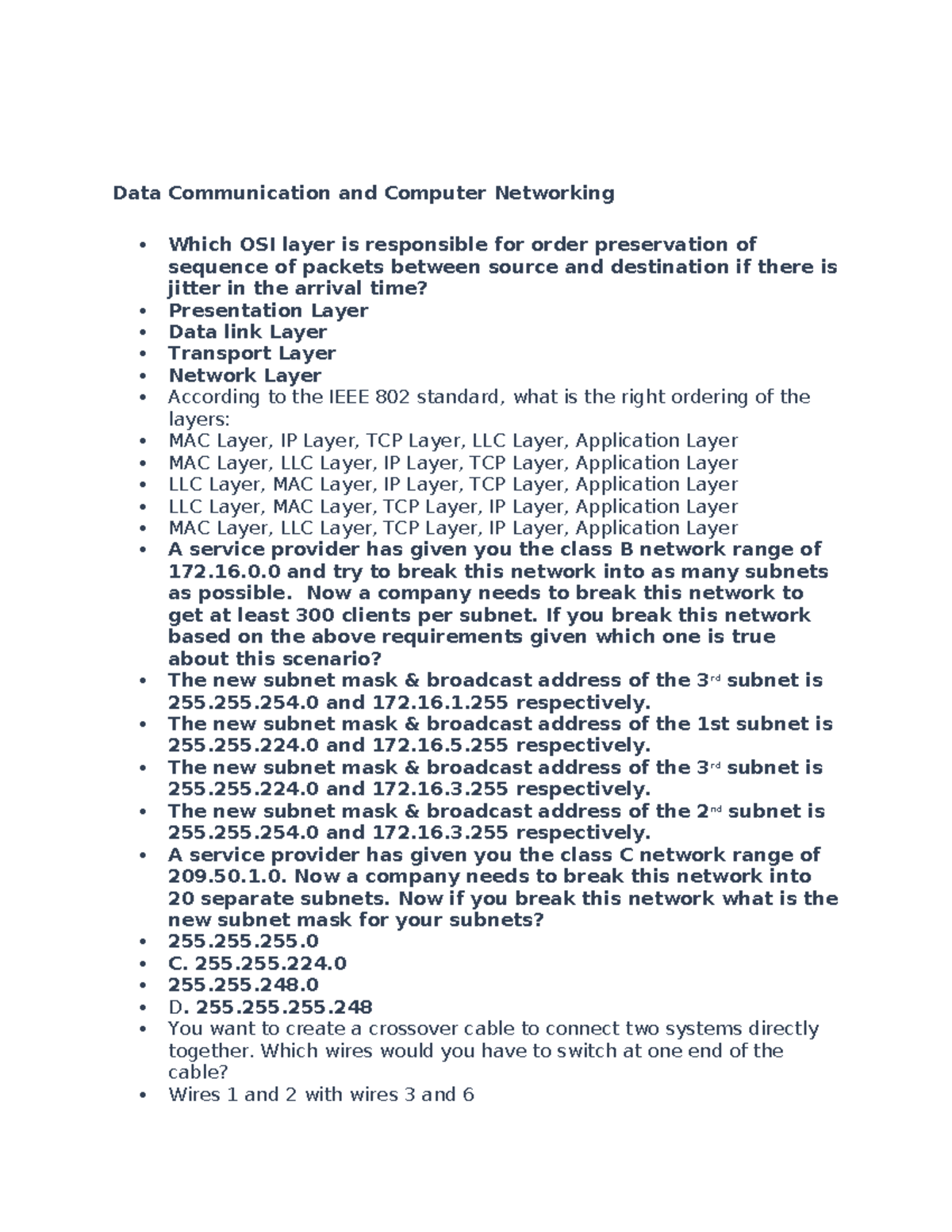 Data Communication And Computer Networking 160 And Try To Break This