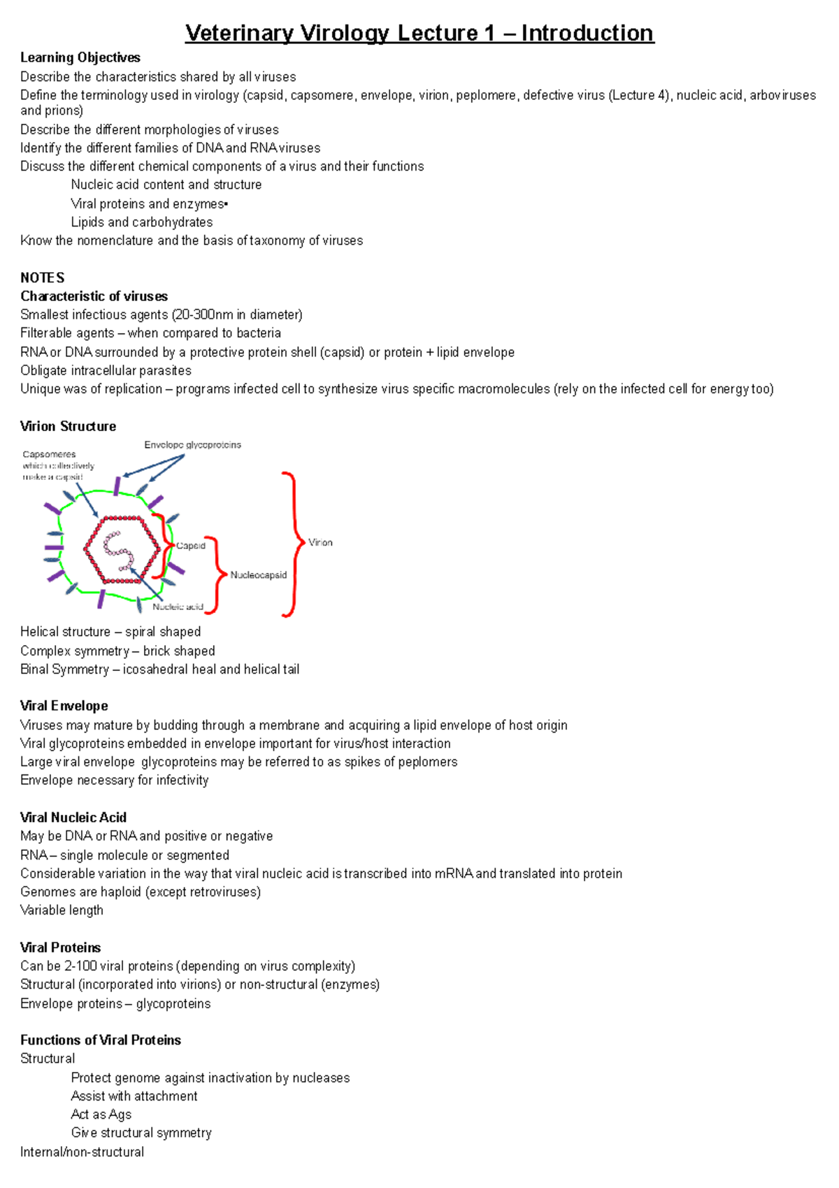 Veterinary Virology Lecture 1 - Introduction - Veterinary Virology ...