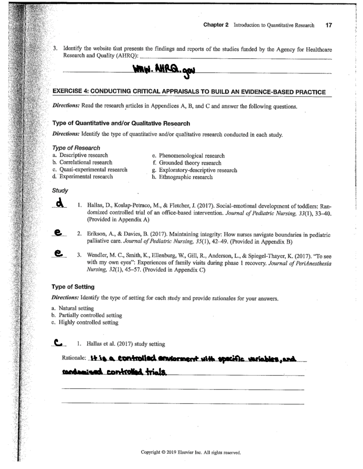 Nursing Research Study Guide Chapter 1, 2, & 3-1 - NURS 315 - WNW. AHRQ ...