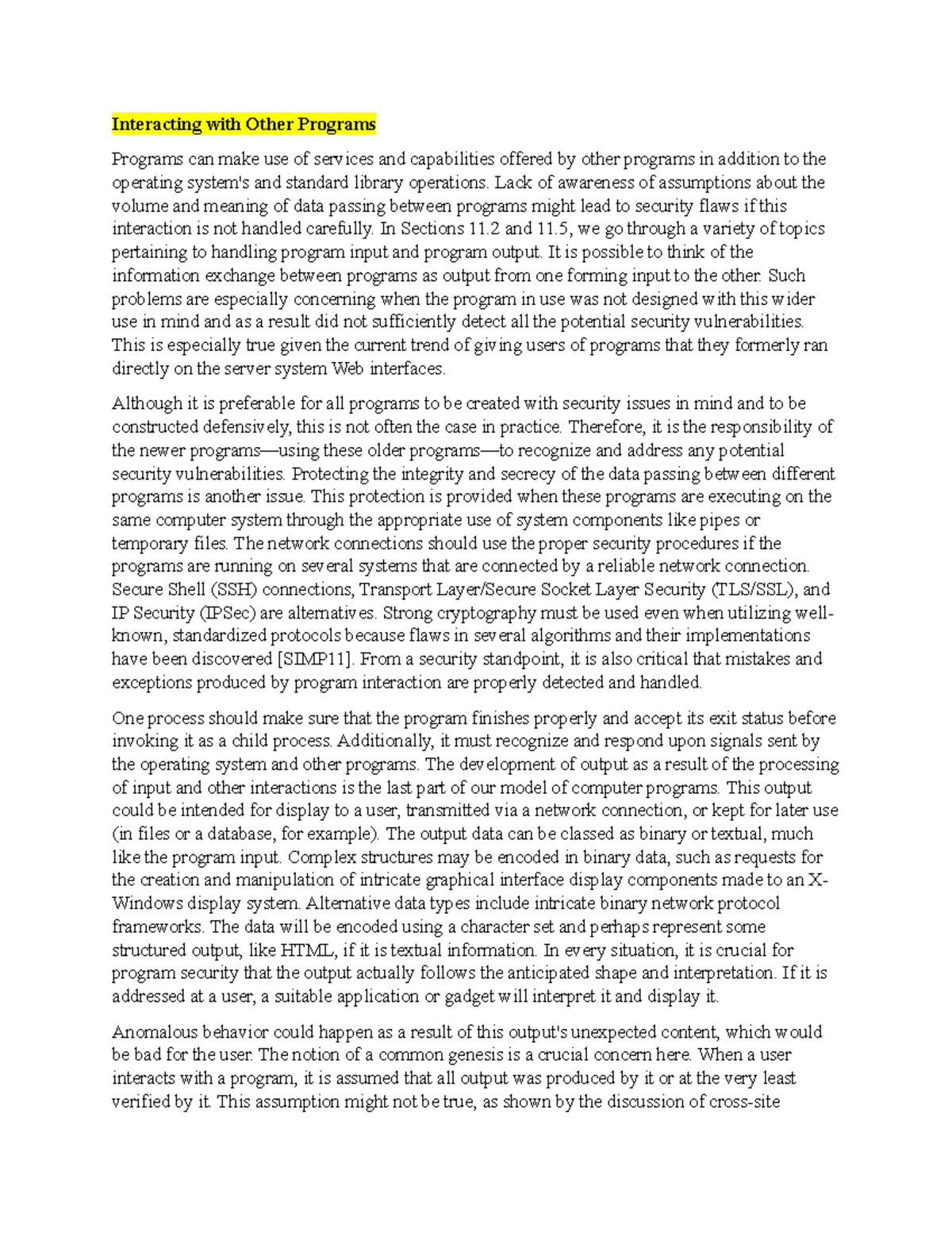 Interacting with Other Programs - Interacting with Other Programs ...