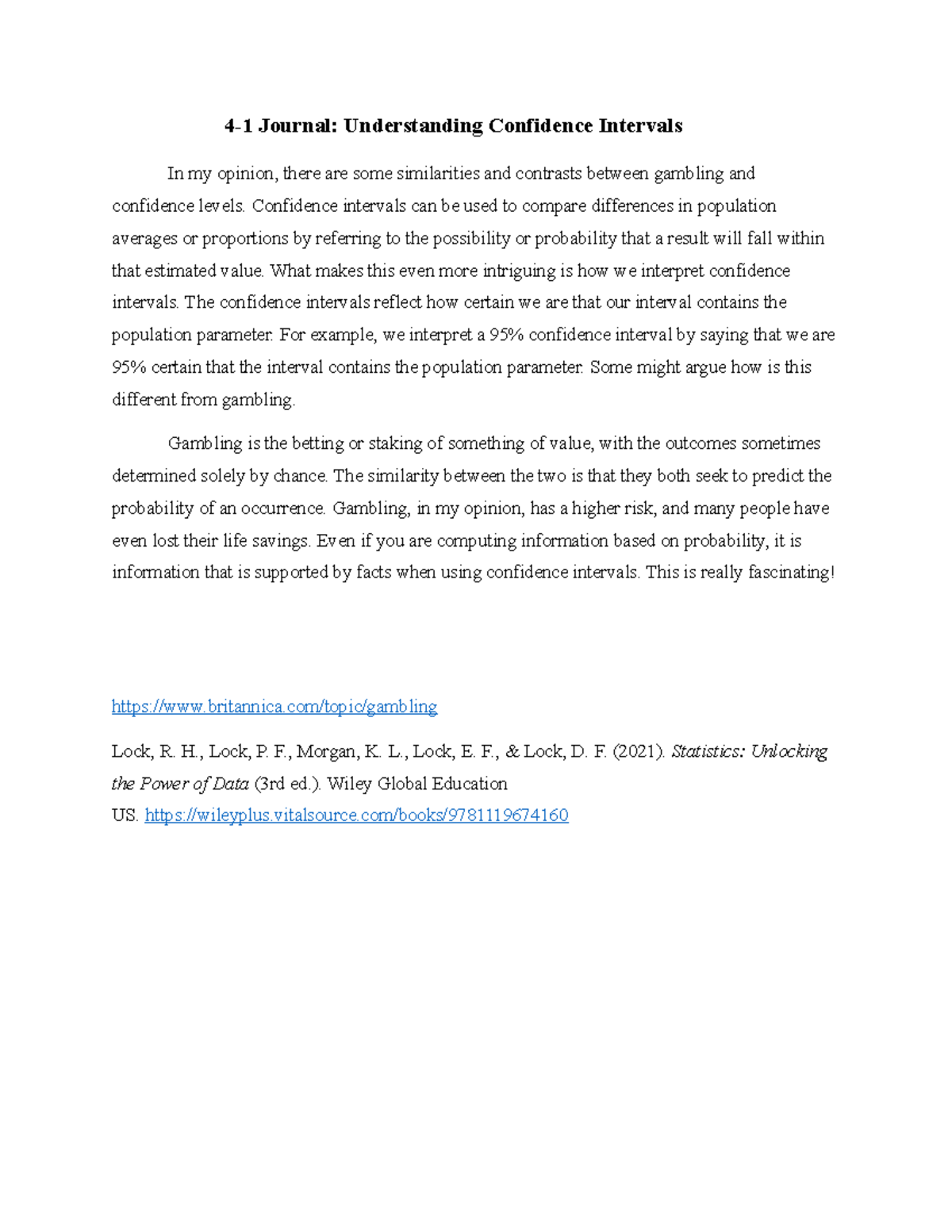 4-1 journal - very good - 4-1 Journal: Understanding Confidence ...