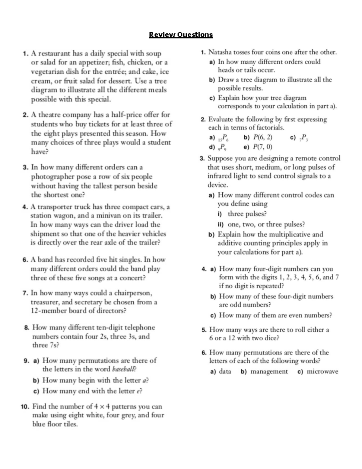 Unit 2 - Review Questions - MATH 101 - Review Questions Solutions ...