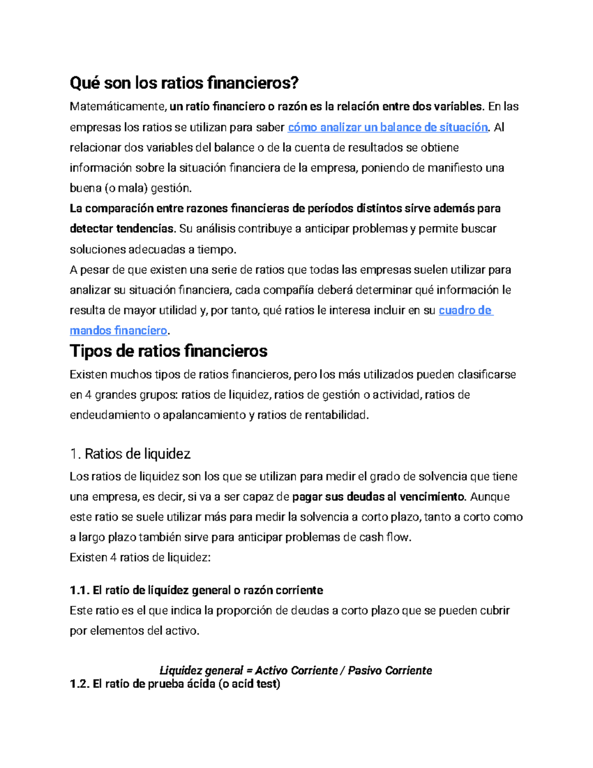 Qué son los ratios financieros - Qué son los ratios financieros ...