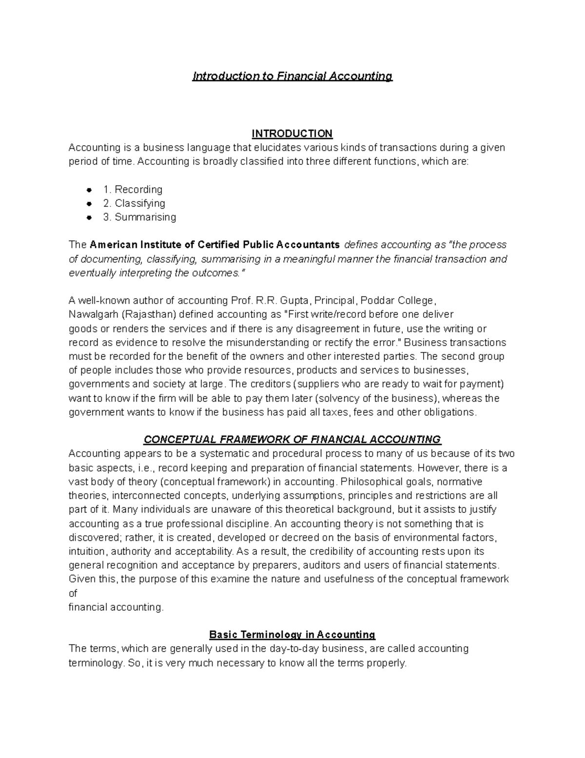 Introduction to Financial Accounting - Introduction to Financial ...